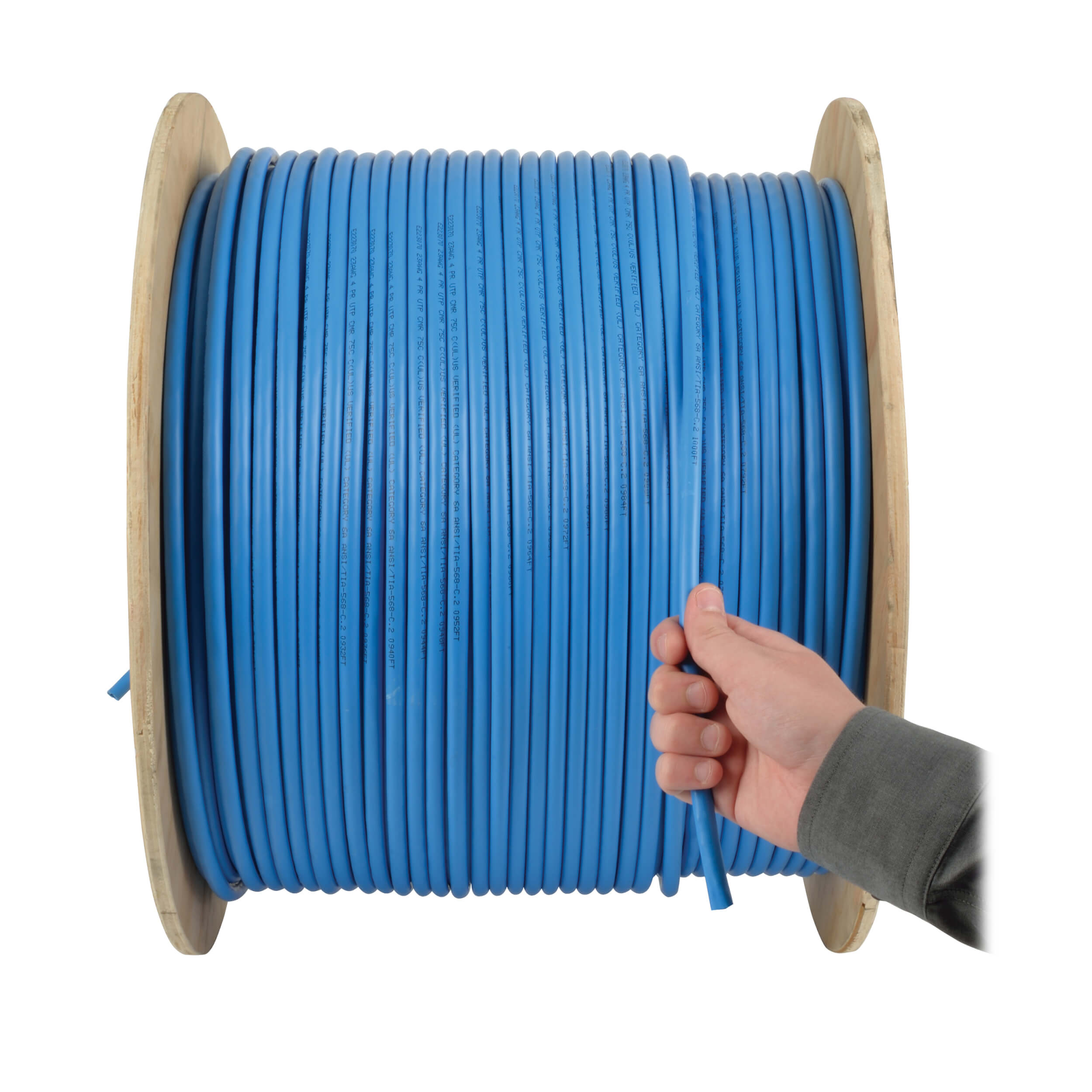 Cat5e Solid-Core PVC Bulk Ethernet Cable, Blue, 1000-ft | Eaton