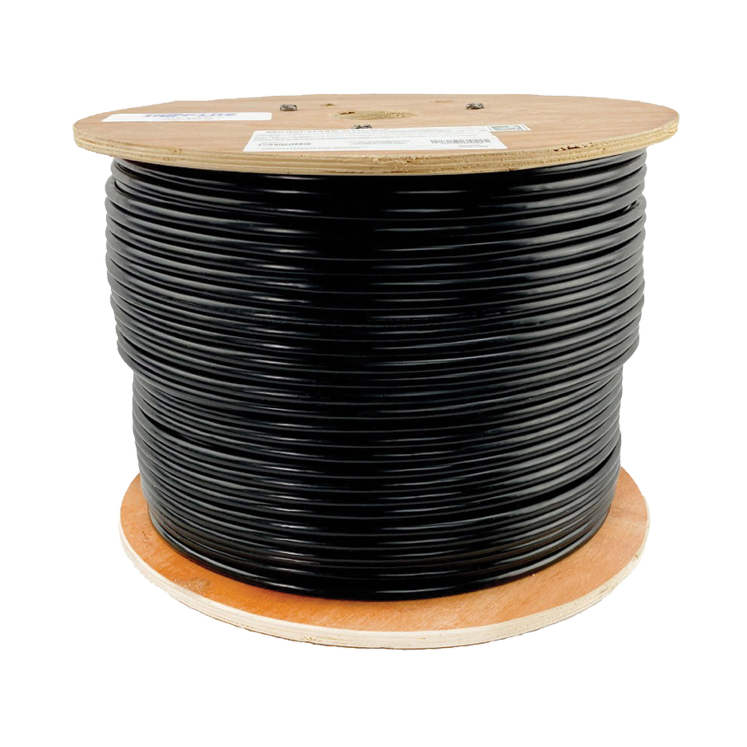 Cat5e Solid-Core Plenum PVC Bulk Ethernet Cable, Black, 1000-ft | Eaton
