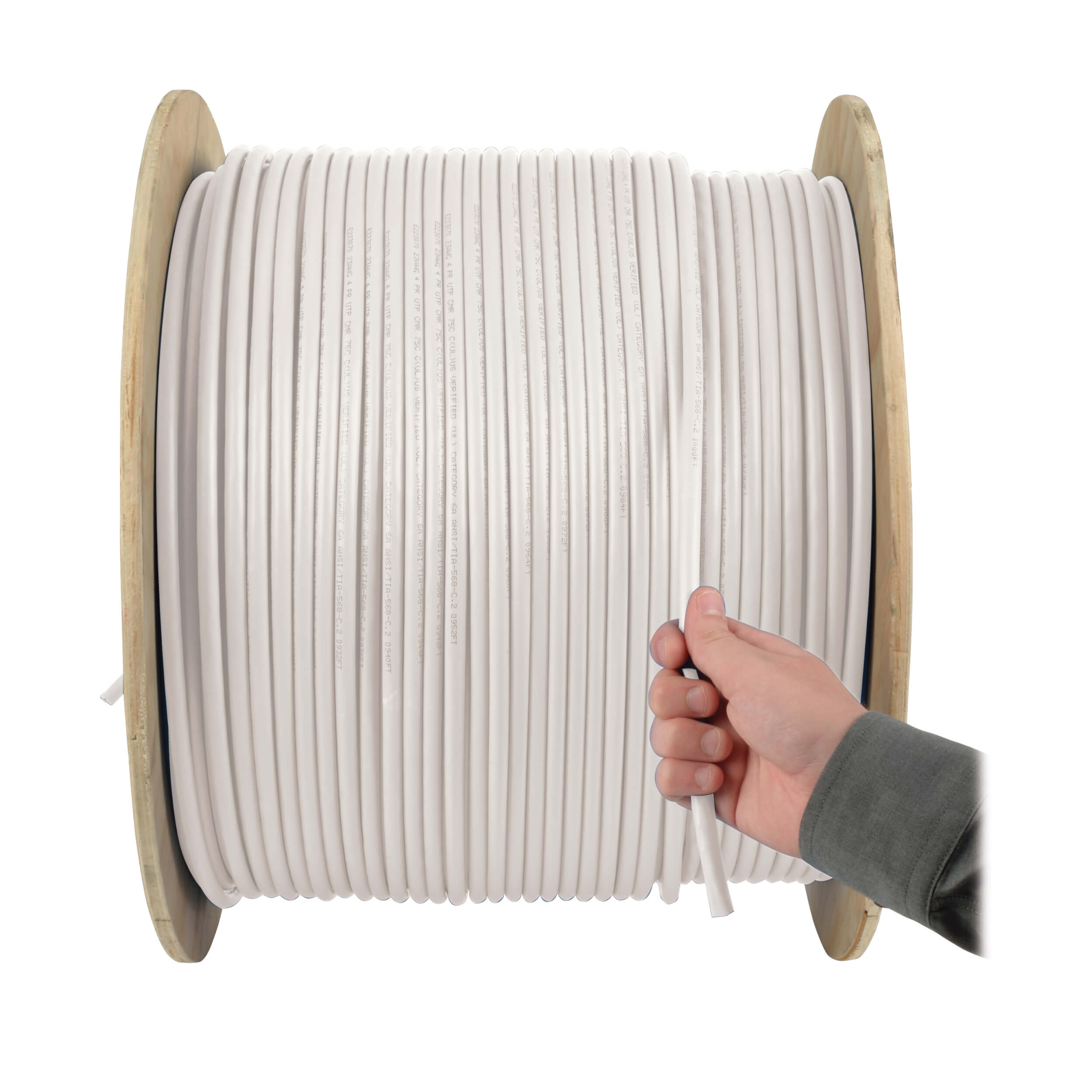 Cat5e Solid-Core Plenum PVC Bulk Ethernet Cable, White, 1000-ft | Eaton