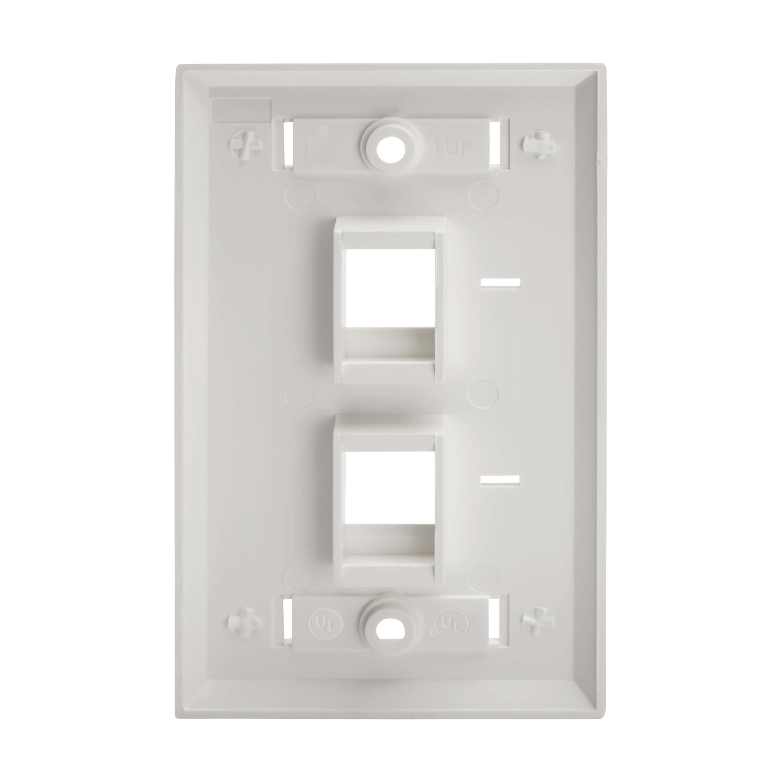 2-Port Keystone Faceplate, Single Gang, ID Labels, White | Eaton