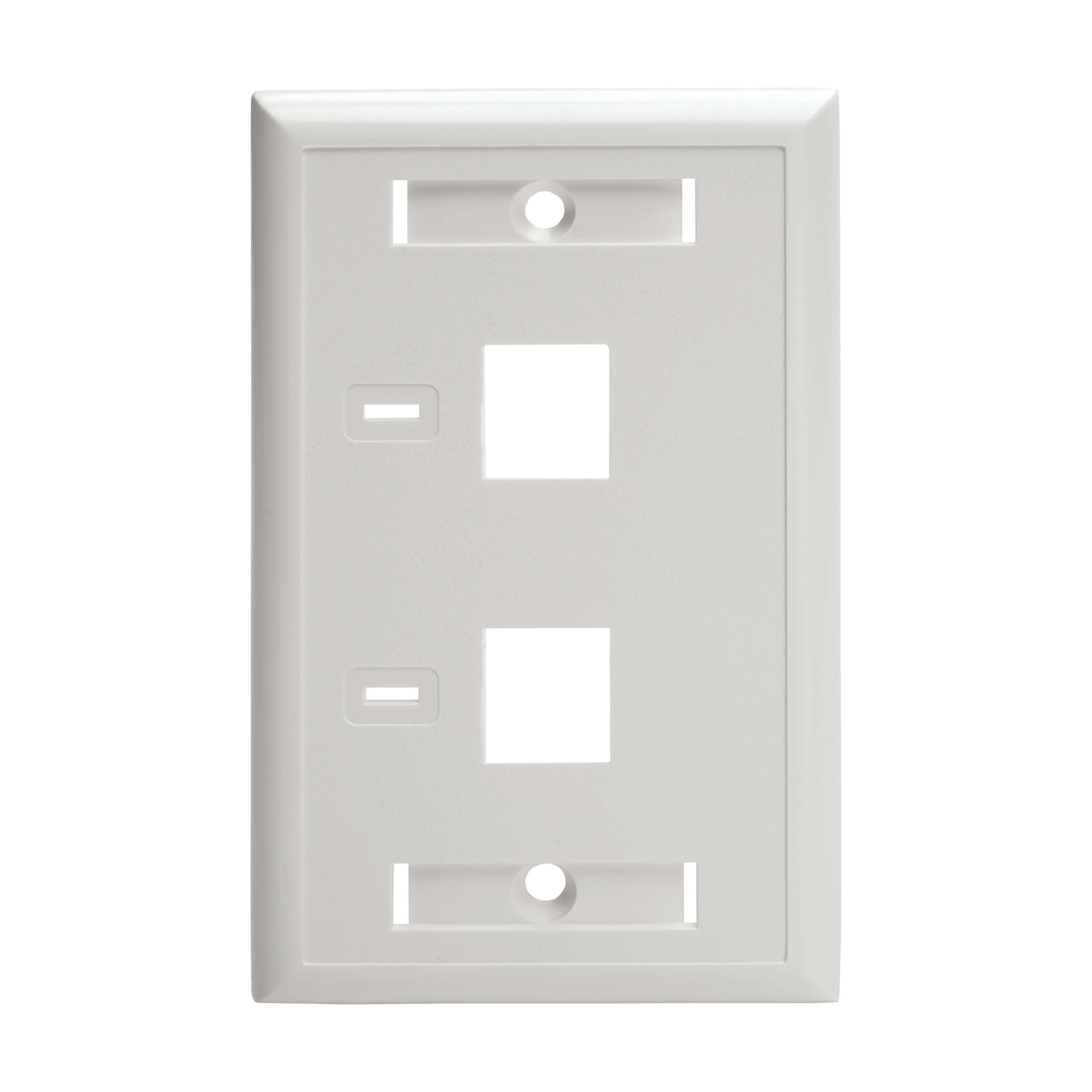 2-Port Keystone Faceplate, Single Gang, ID Labels, White | Eaton