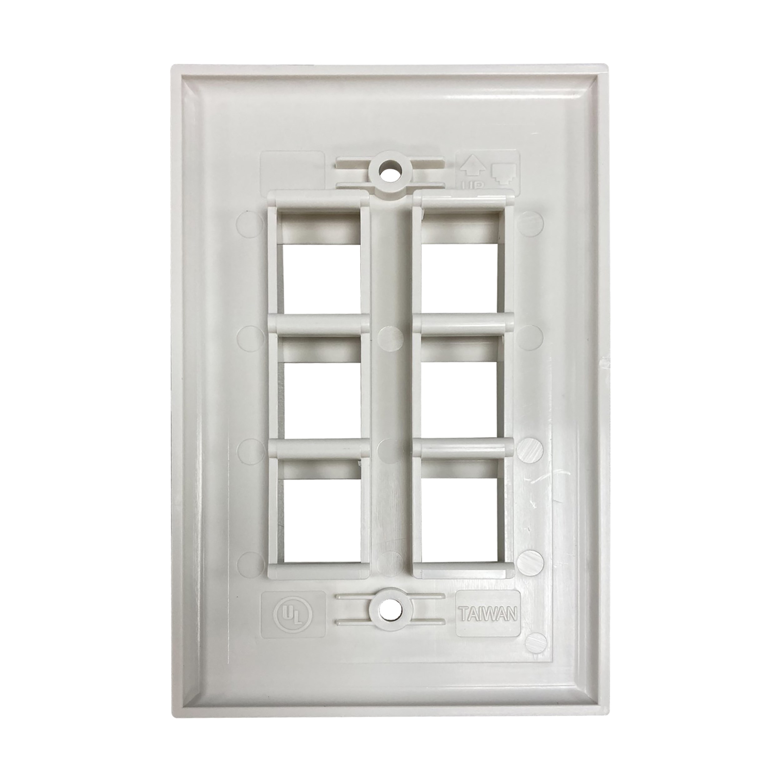 6-Port Wall plate Insert for Faceplate, Antibacterial, Matte Ivory | Eaton
