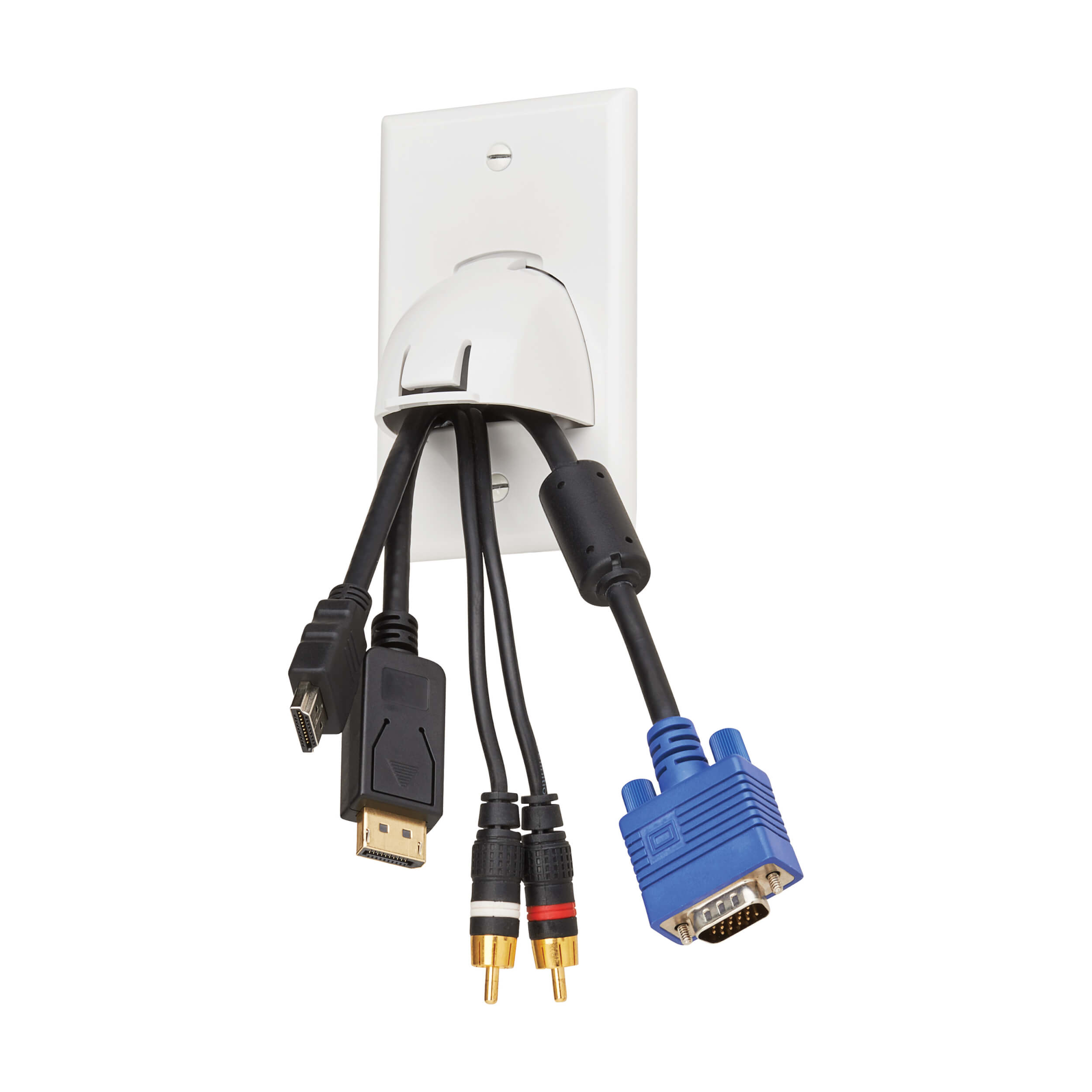 1-Port Bulk Cable Wall Plate, Single Gang, Reversible | Eaton