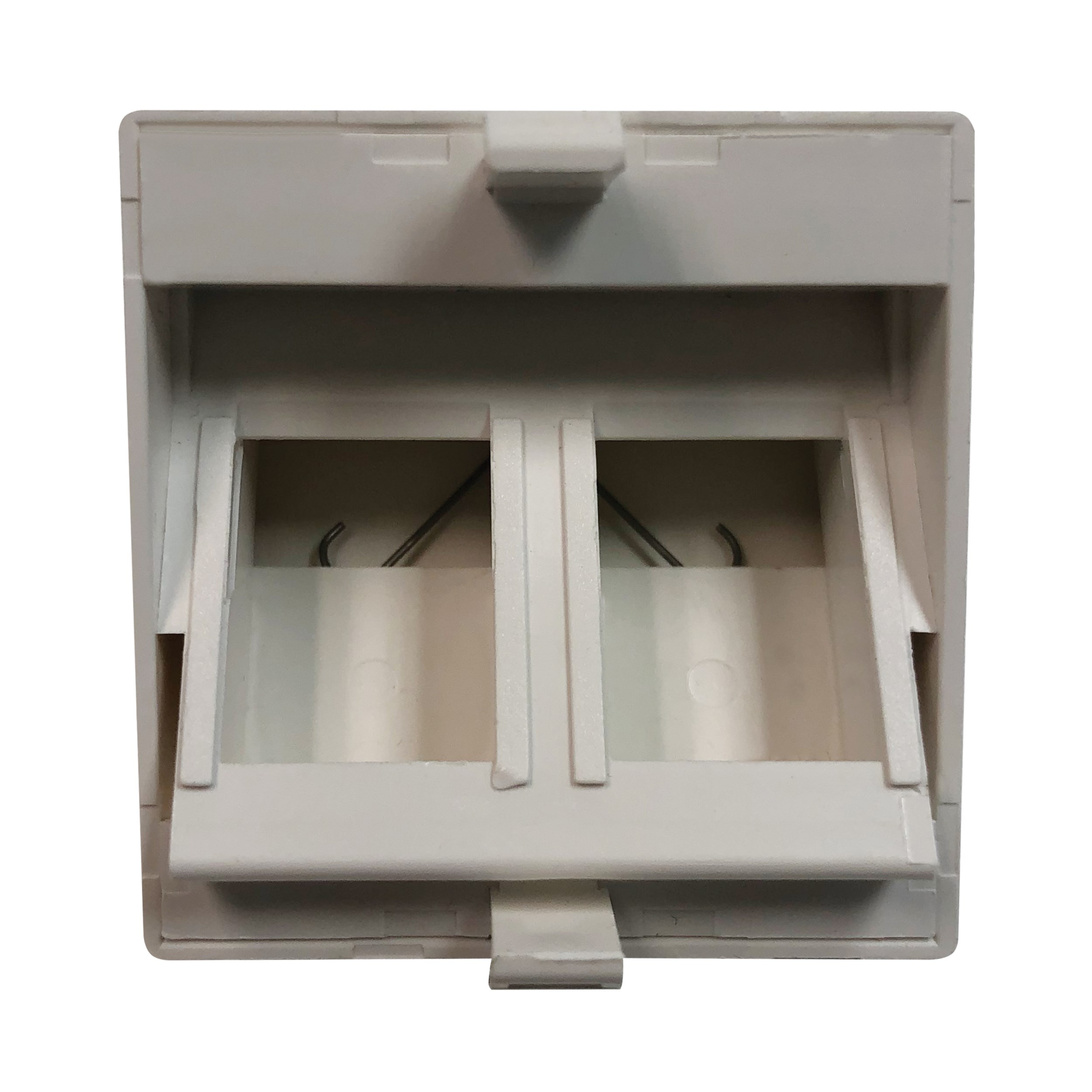 2-Port Angled Shutter Module, Icon Tab, European, White | Eaton