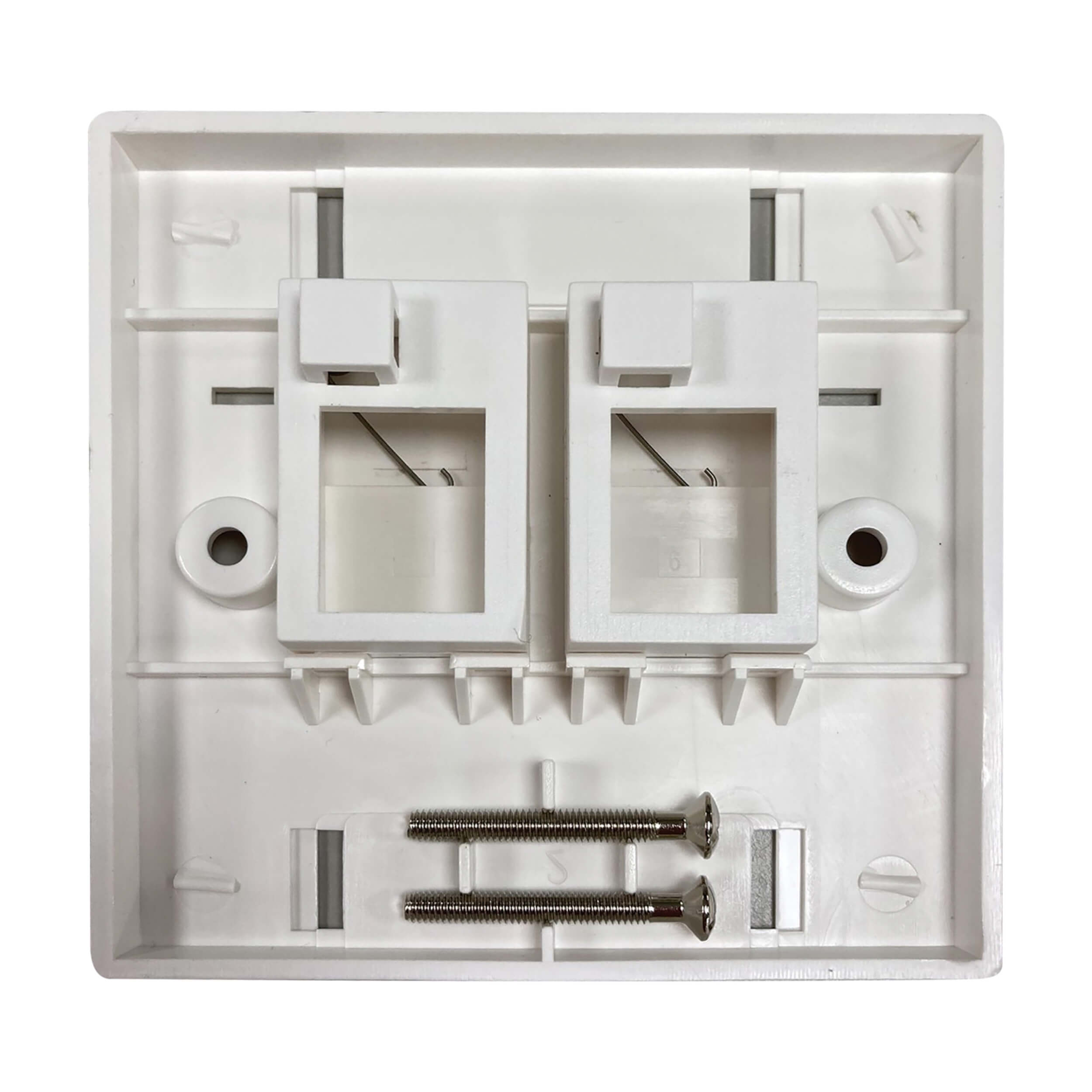 2-Port UK-Style Keystone Wall Plate with Unloaded Shuttered Module and ...
