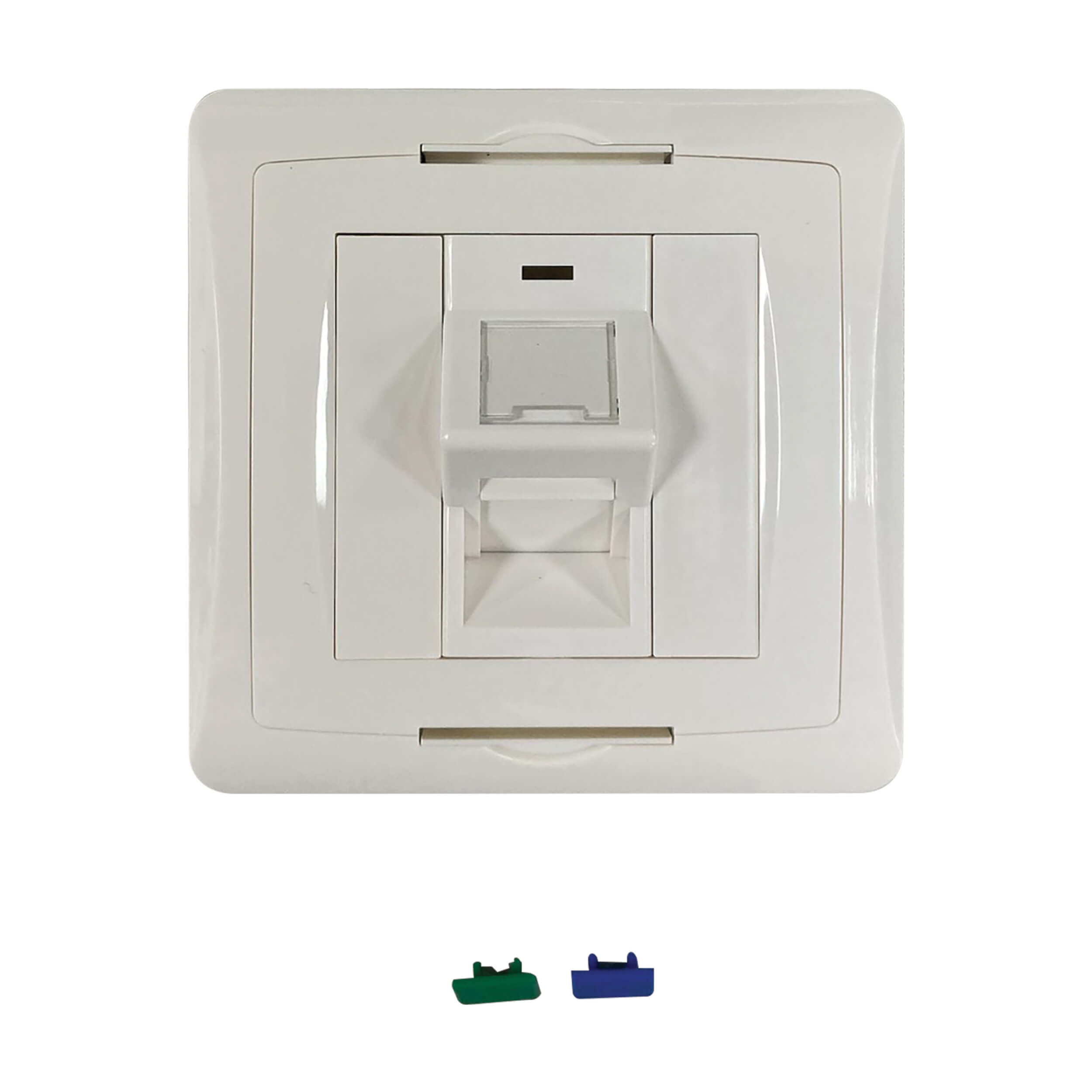 1-Port UK-Style Keystone Wall Plate with Angled Shutter Module, White | Eaton