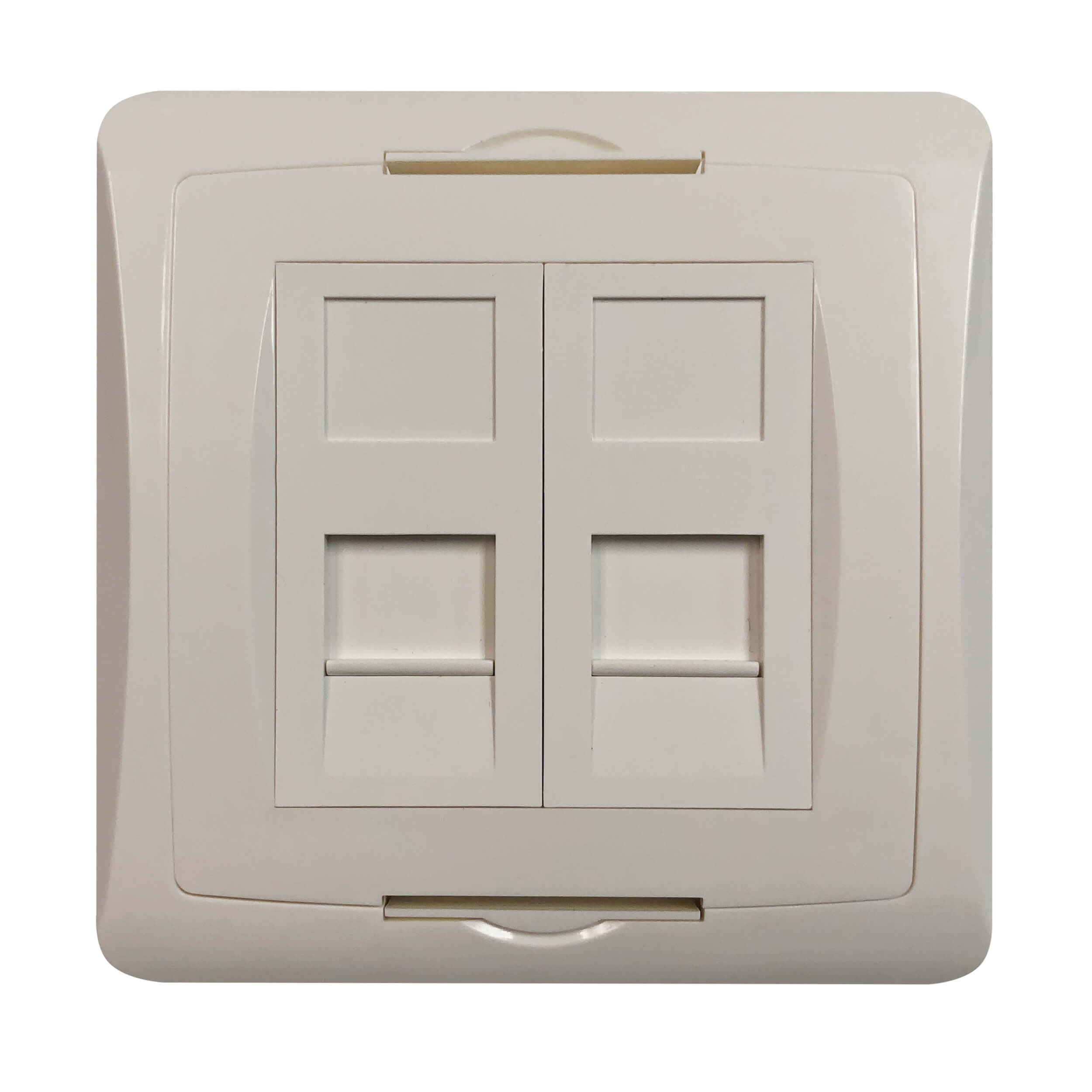 2-Port UK Style Keystone Wall Plate with Unloaded Shuttered Module ...