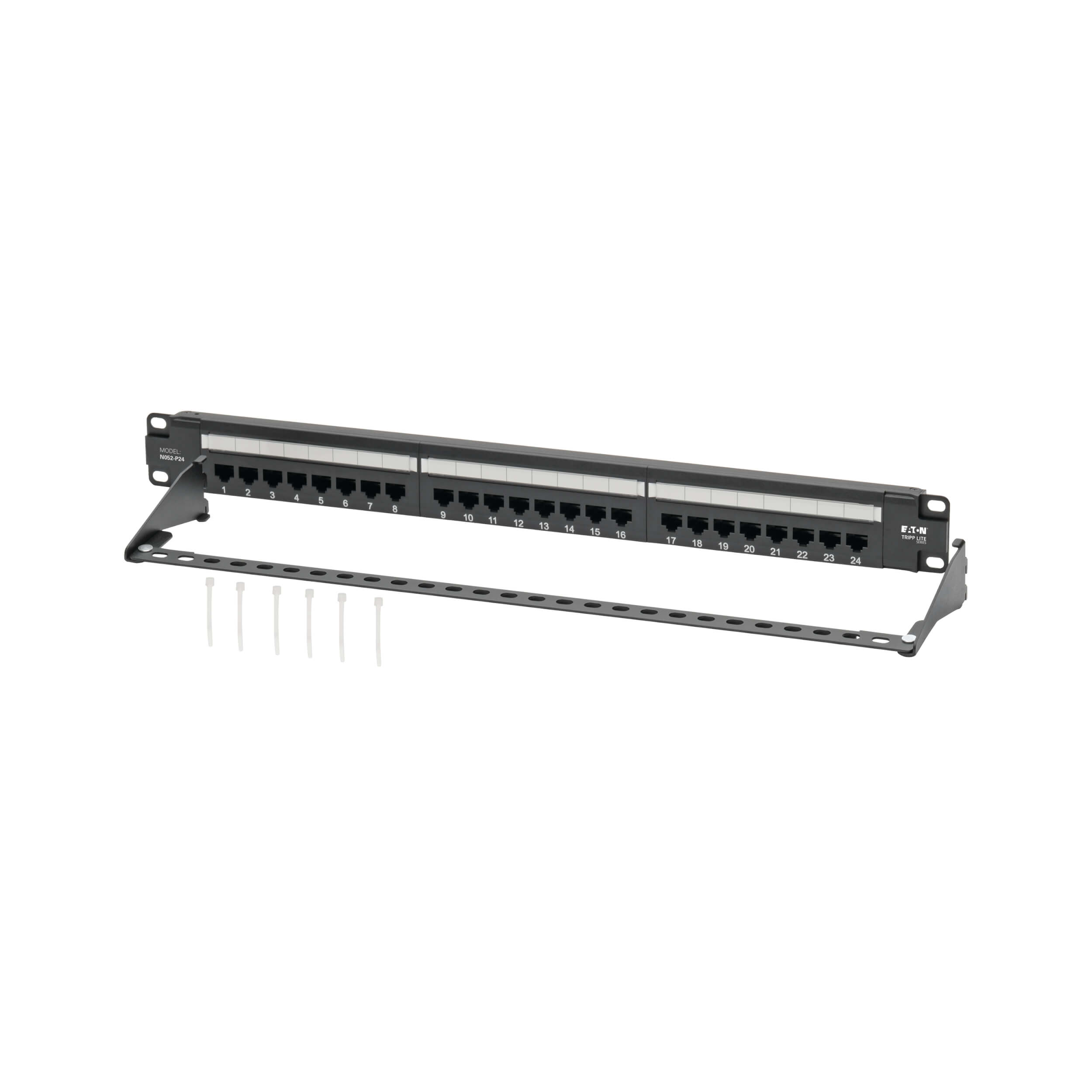 24-Port Patch Panel, PoE, Cat5e, 1U, TAA | Eaton