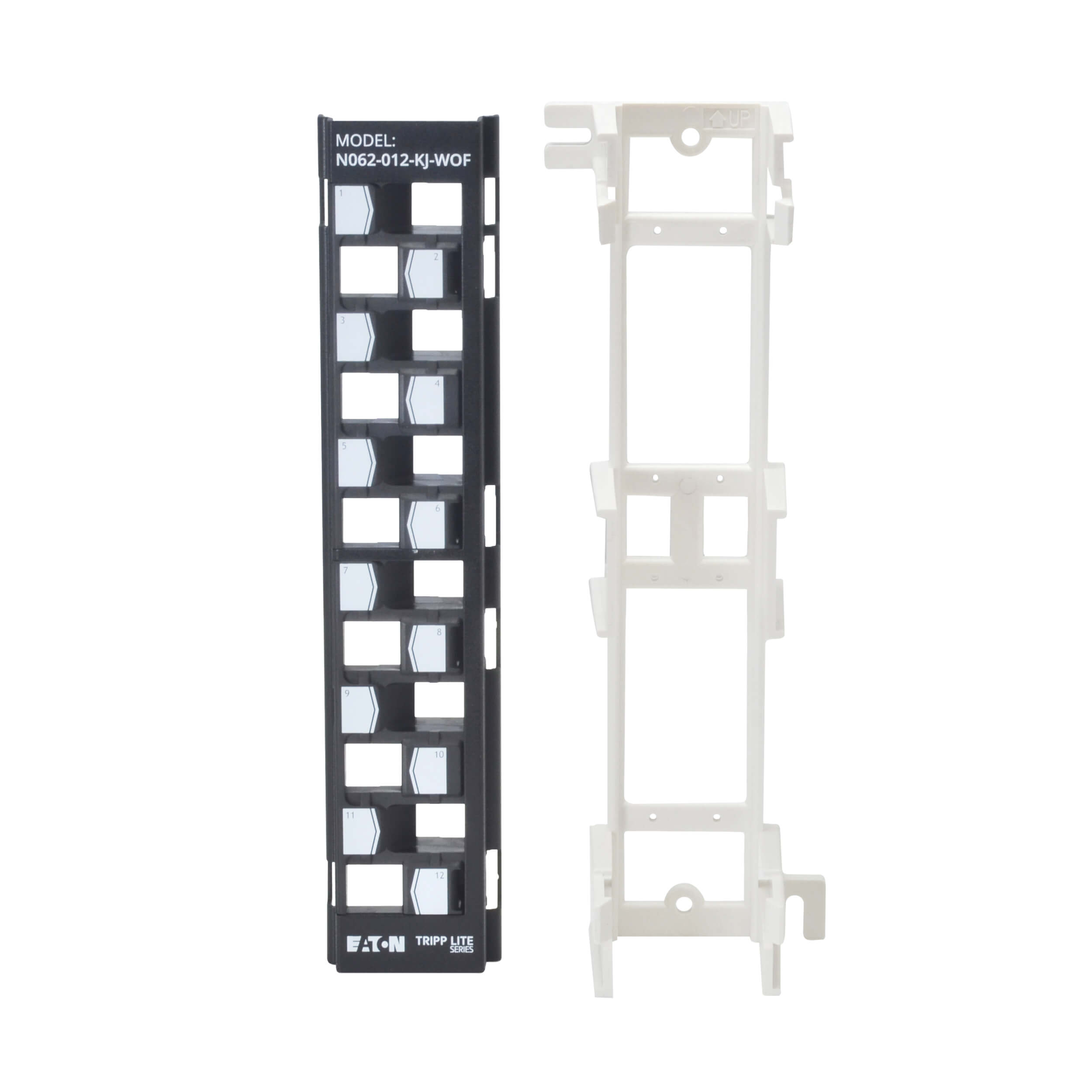 12-Port Wall-Mount Patch Panel, UTP Keystone Jacks, Offset Ports | Eaton