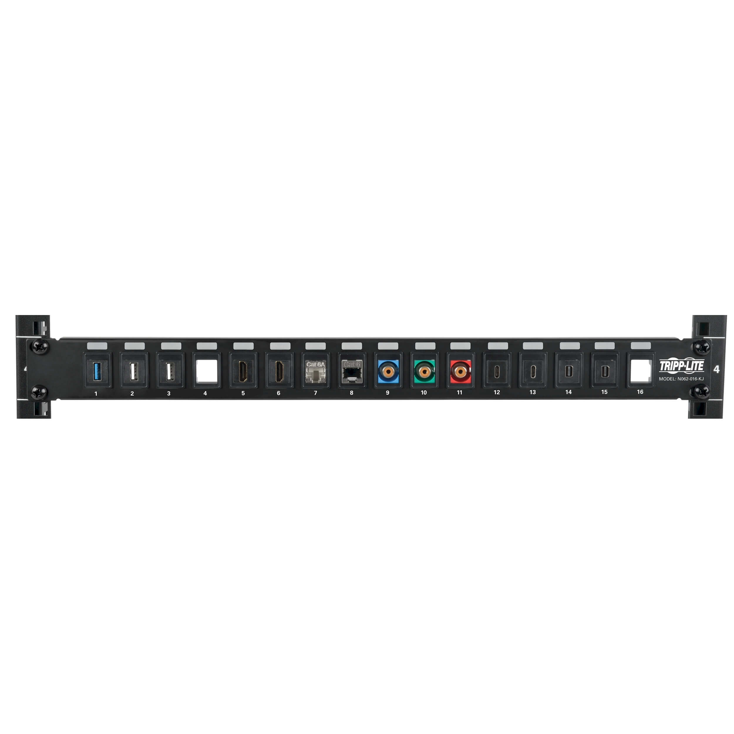 16-Port Unshielded Blank Keystone Patch Panel, 1U Rack | Eaton