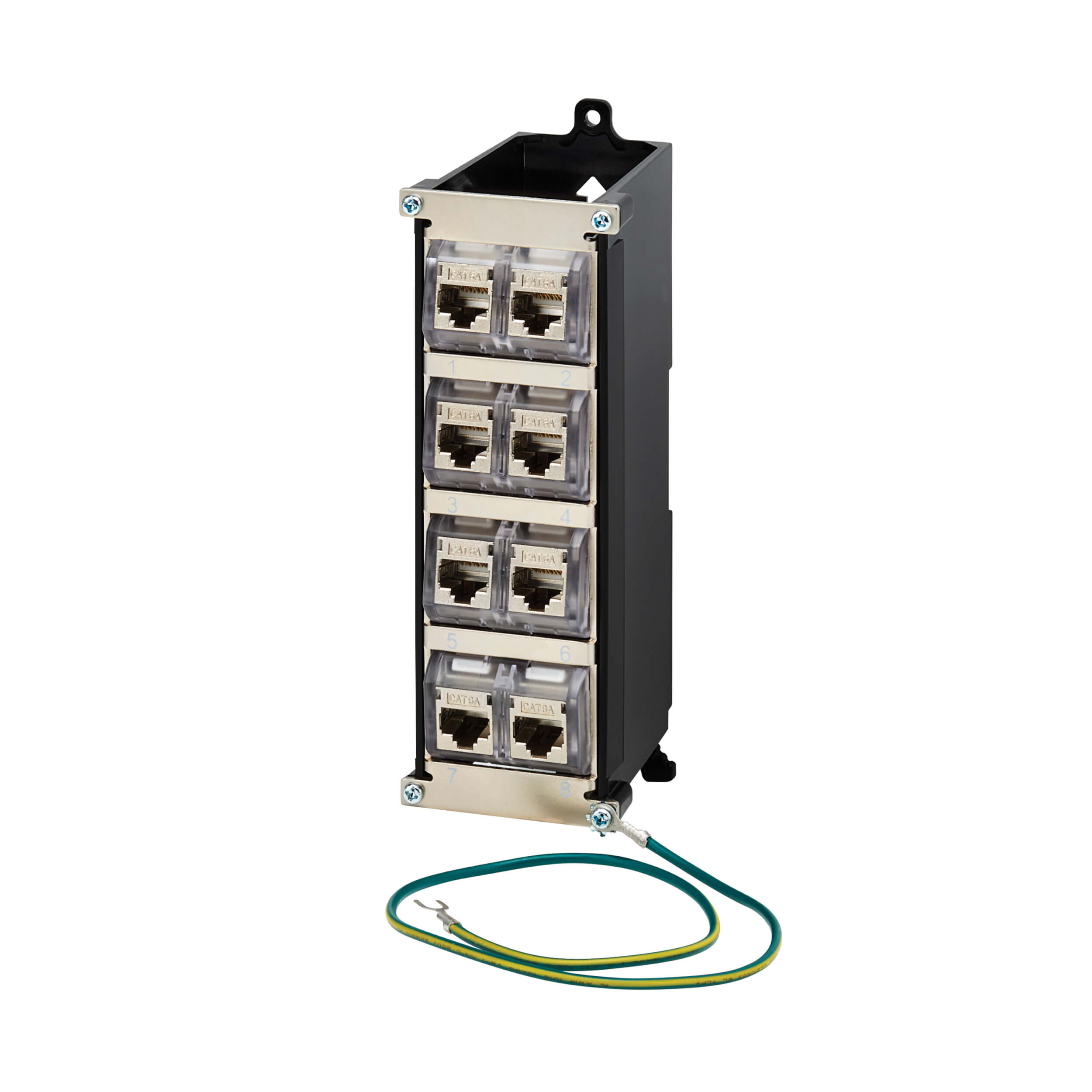 8-Port Shielded DIN-Rail Mounting Keystone Patch Panel, Metal | Eaton