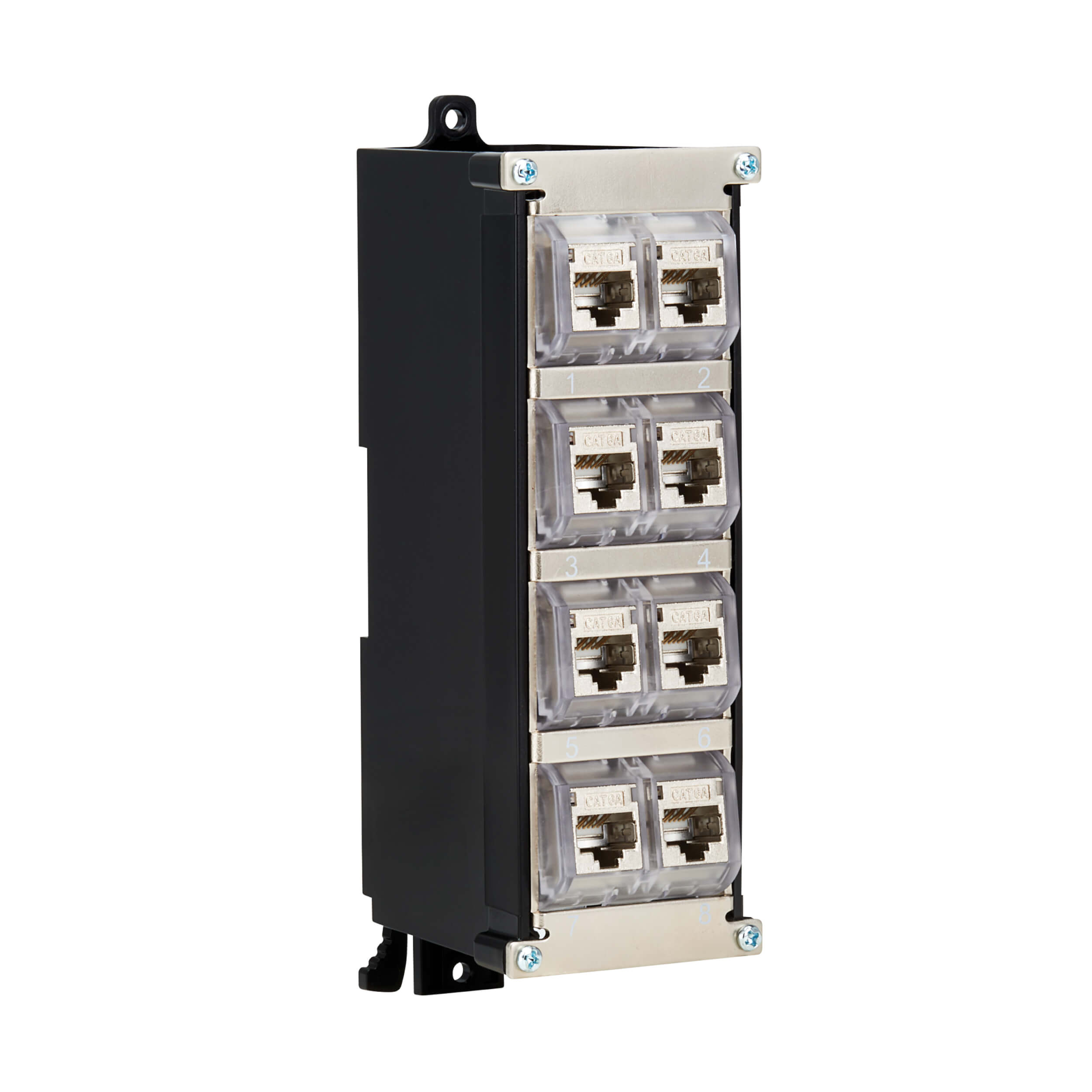 8-Port Shielded DIN-Rail Mounting Keystone Patch Panel, Metal | Eaton