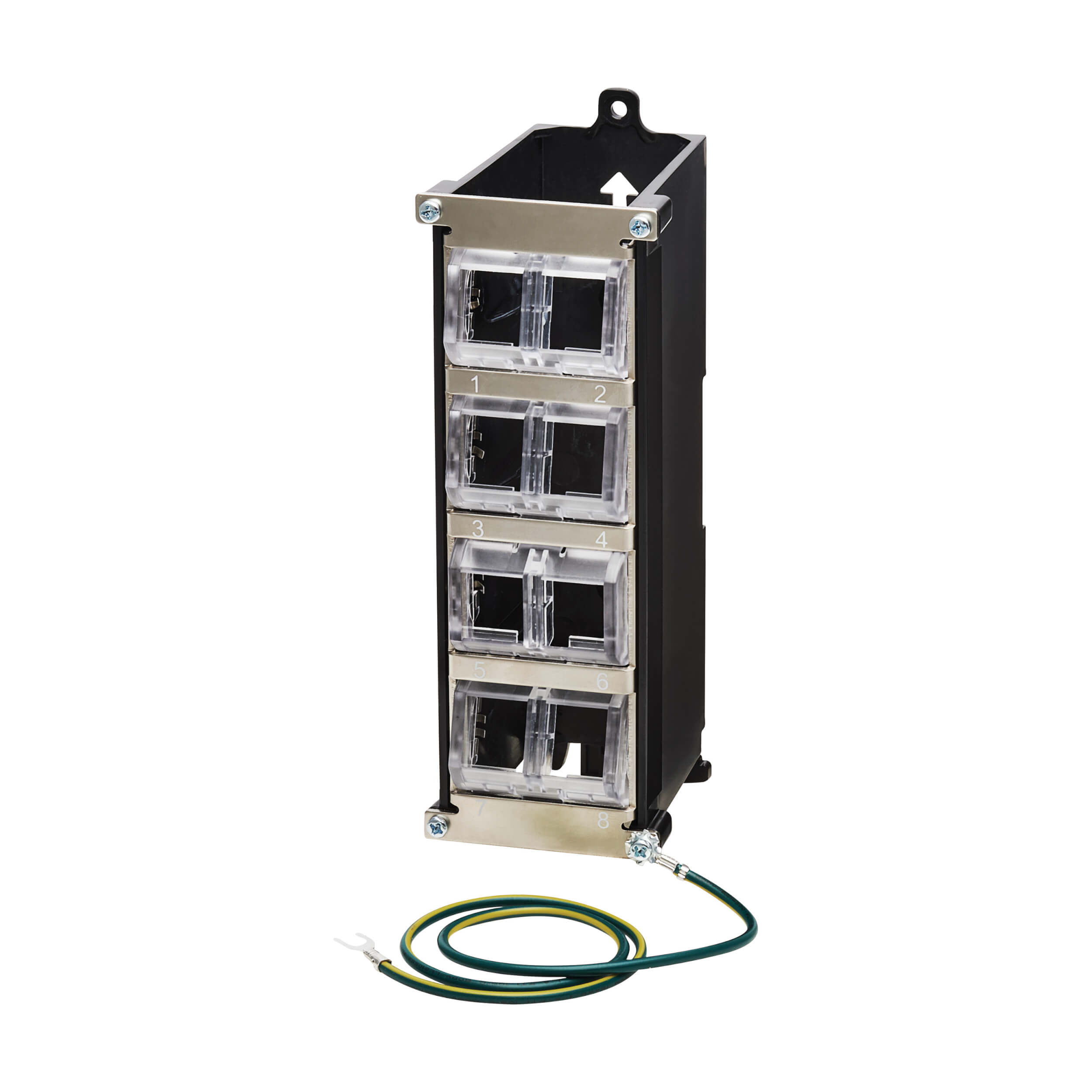 8-Port DIN-Rail Mounting Keystone Patch Panel, Grounding, Metal | Eaton