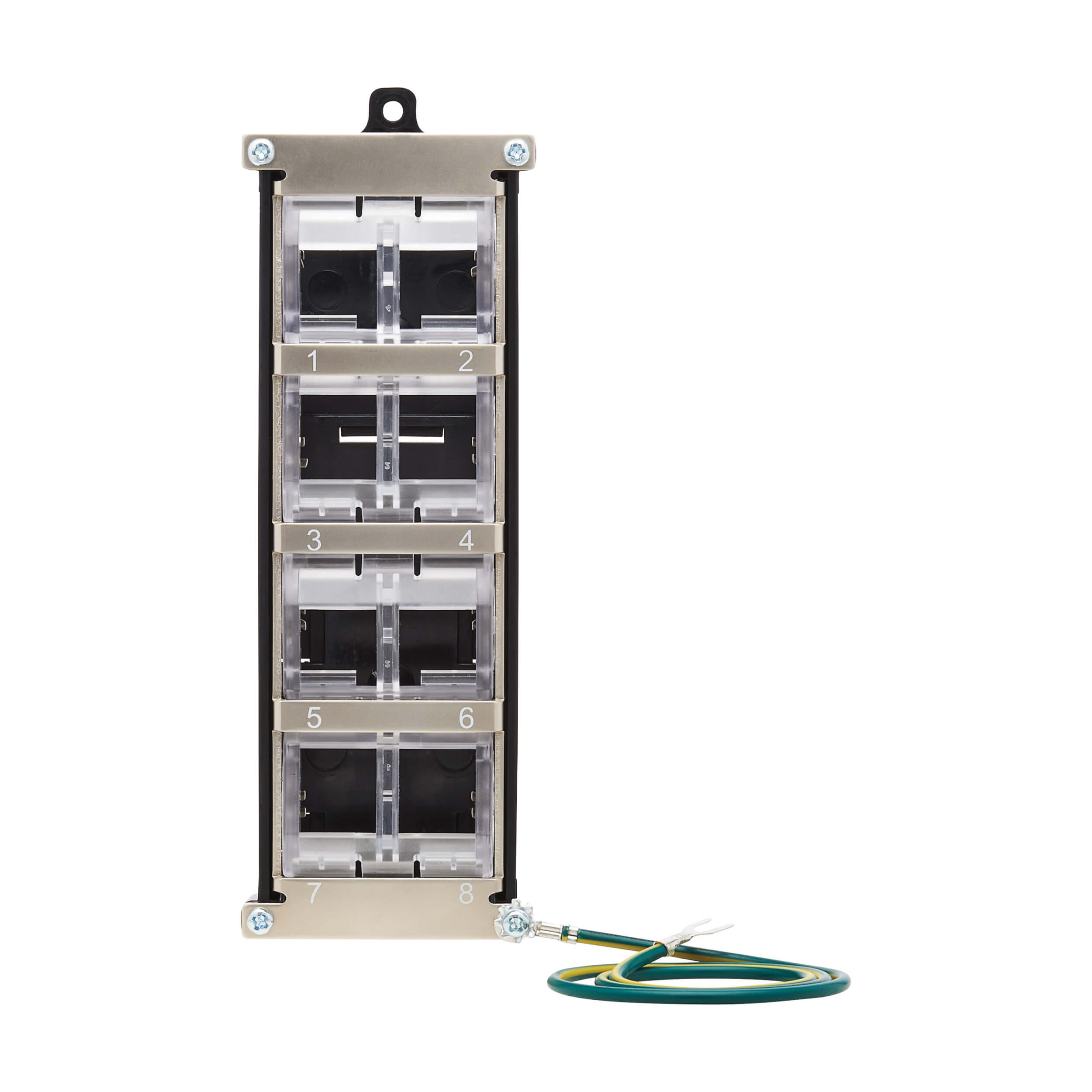 8-Port DIN-Rail Mounting Keystone Patch Panel, Grounding, Metal | Eaton