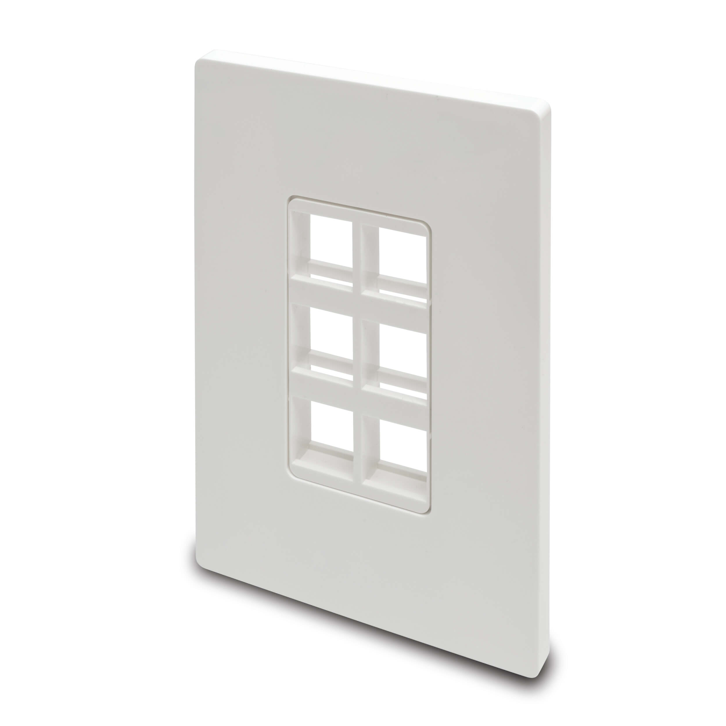 6-Port Keystone Single-Gang Faceplate, White | Eaton
