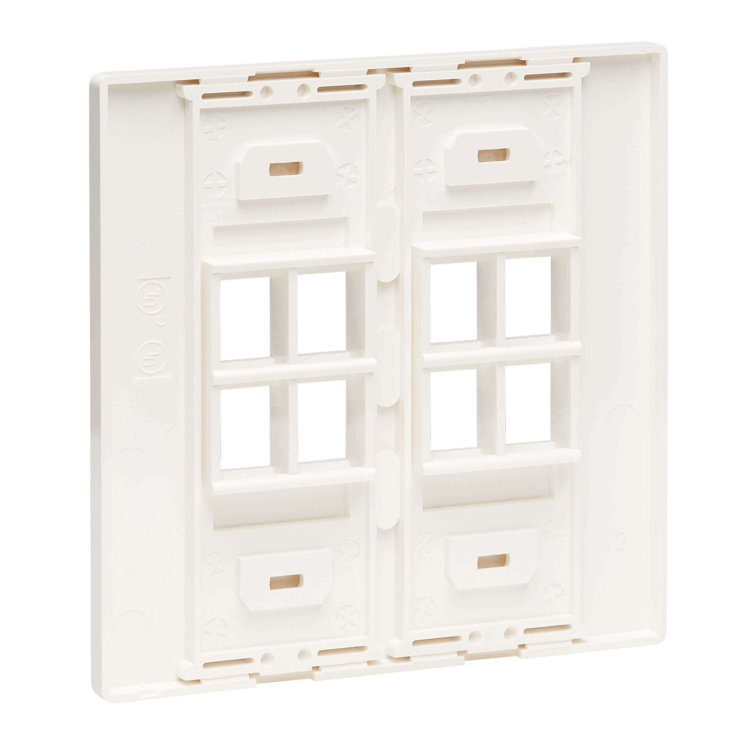 8-Port Universal Keystone Wall Plate, White | Eaton