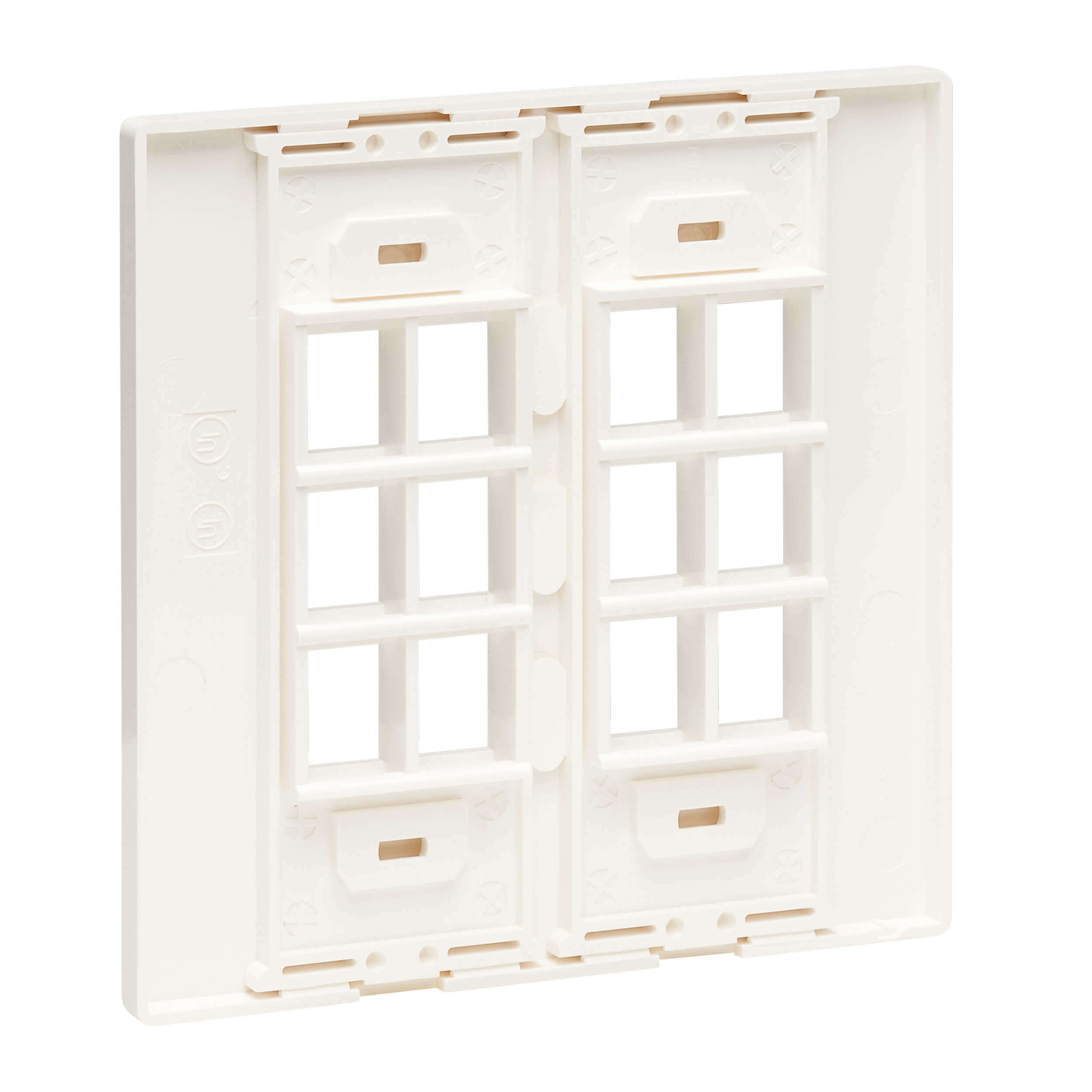 12-Port Universal Keystone Wall Plate, White | Eaton