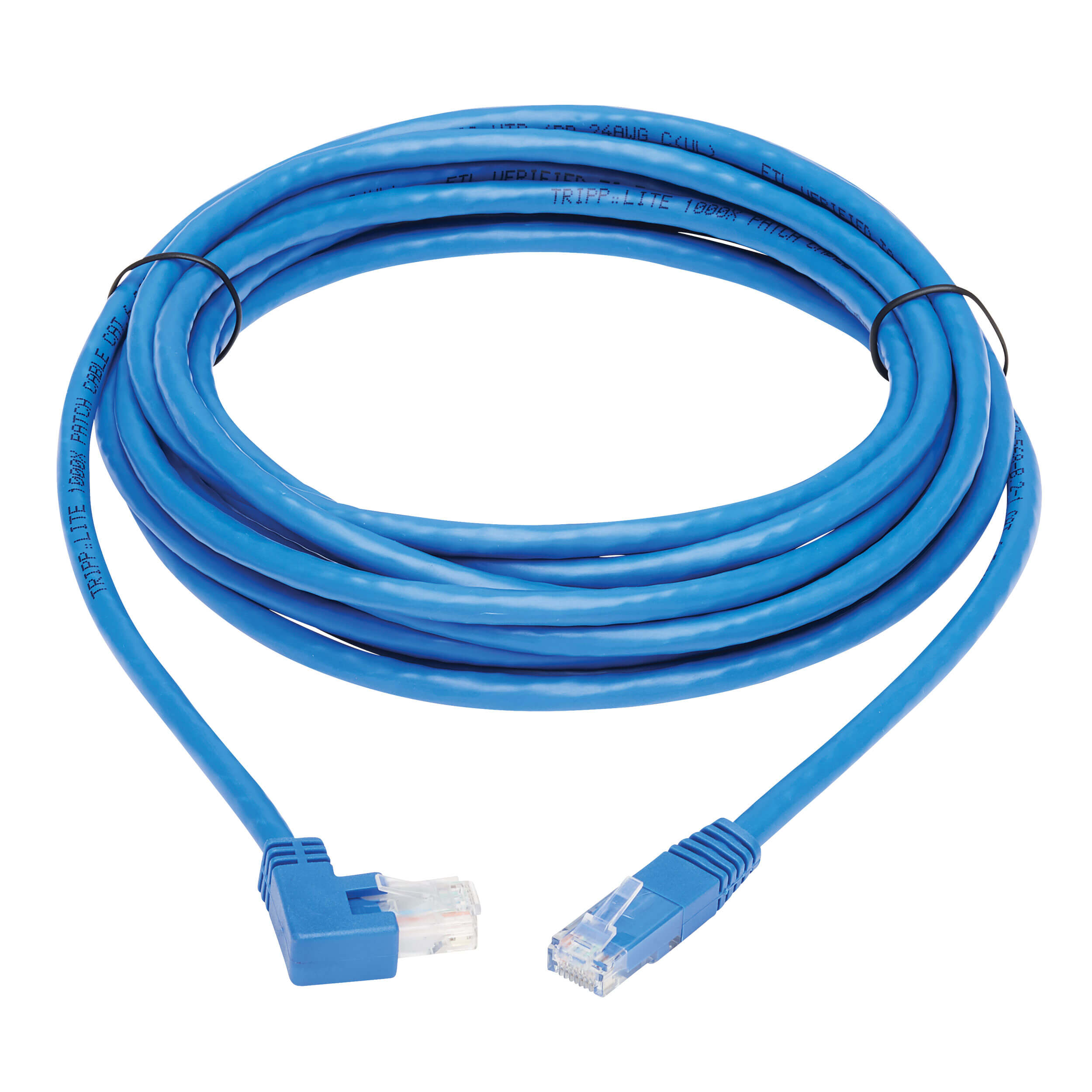 Cat6 Gigabit Ethernet Cable - Right-Angle RJ45 M/M, Molded UTP, 15 ft ...