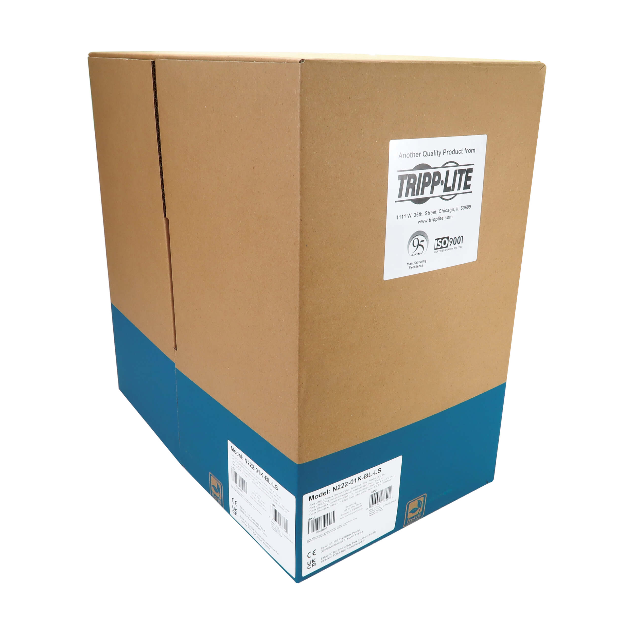 Cat6a 1G Bulk Solid-Core LSZH CMR Cable, Blue, 1000-ft | Eaton