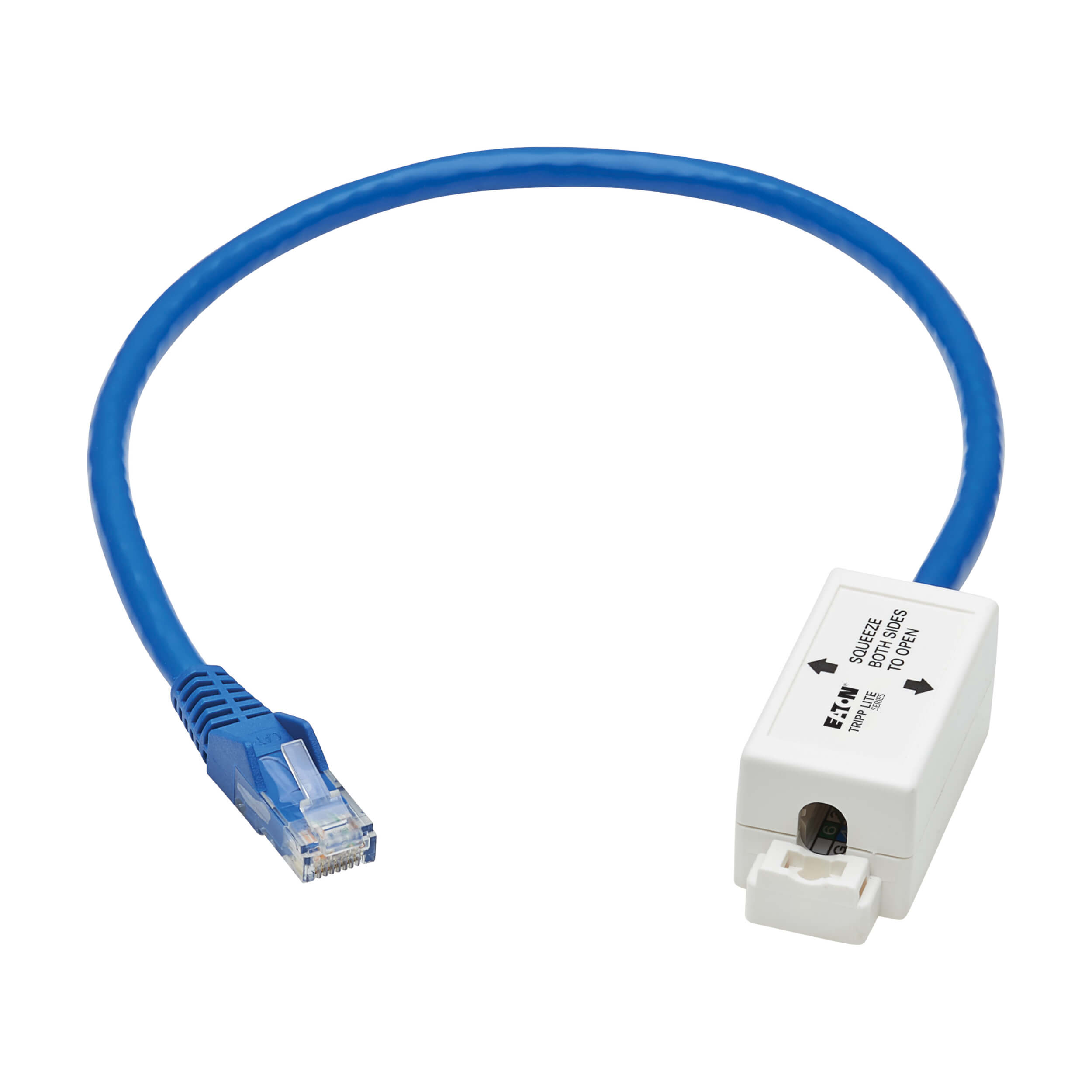 Keystone Jack Cable Assembly with 18" Cat6a Cable, Shielded, PoE+ | Eaton