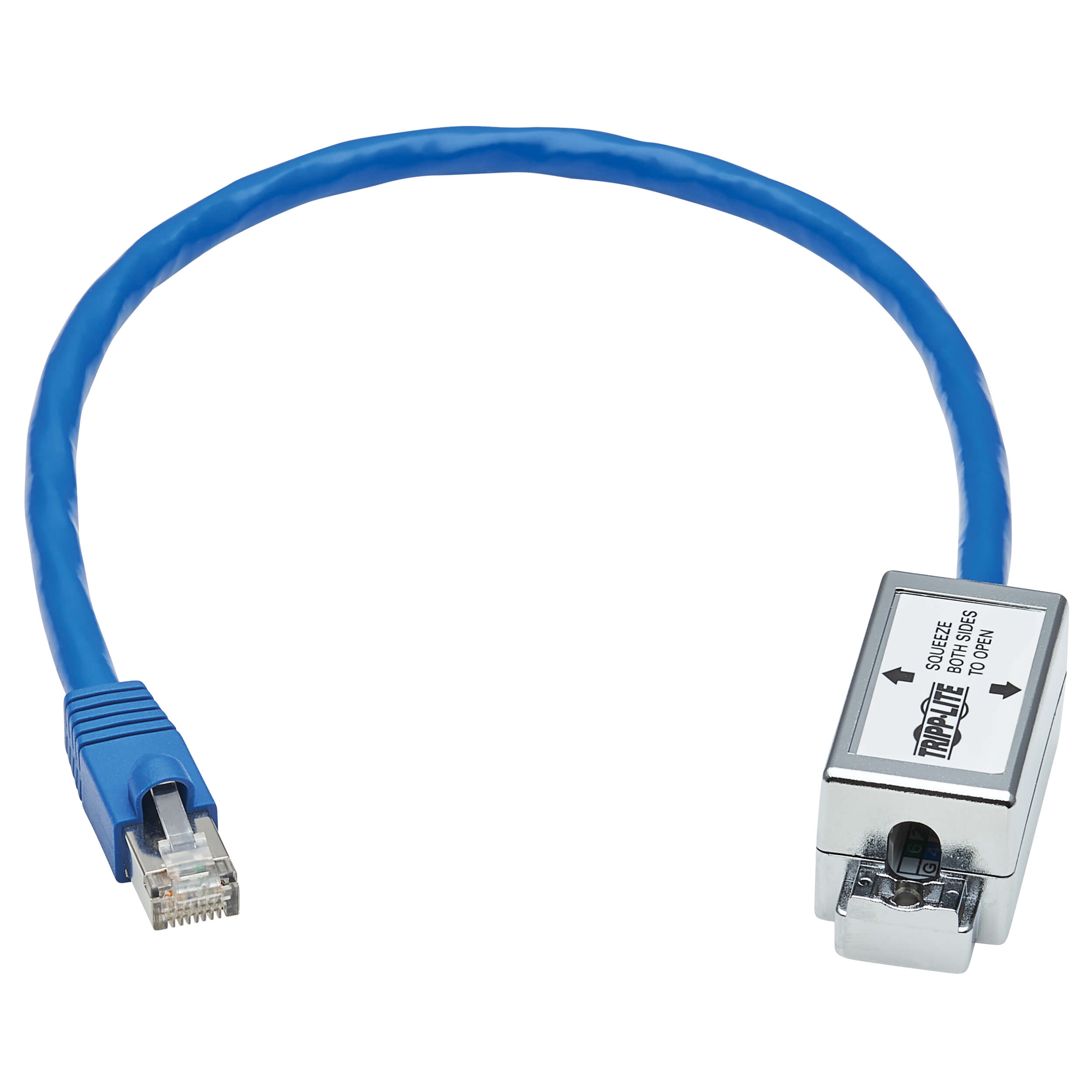 110 Punchdown Cable Assembly with 18" Cat6a Cable, Surface Mount, PoE+ ...