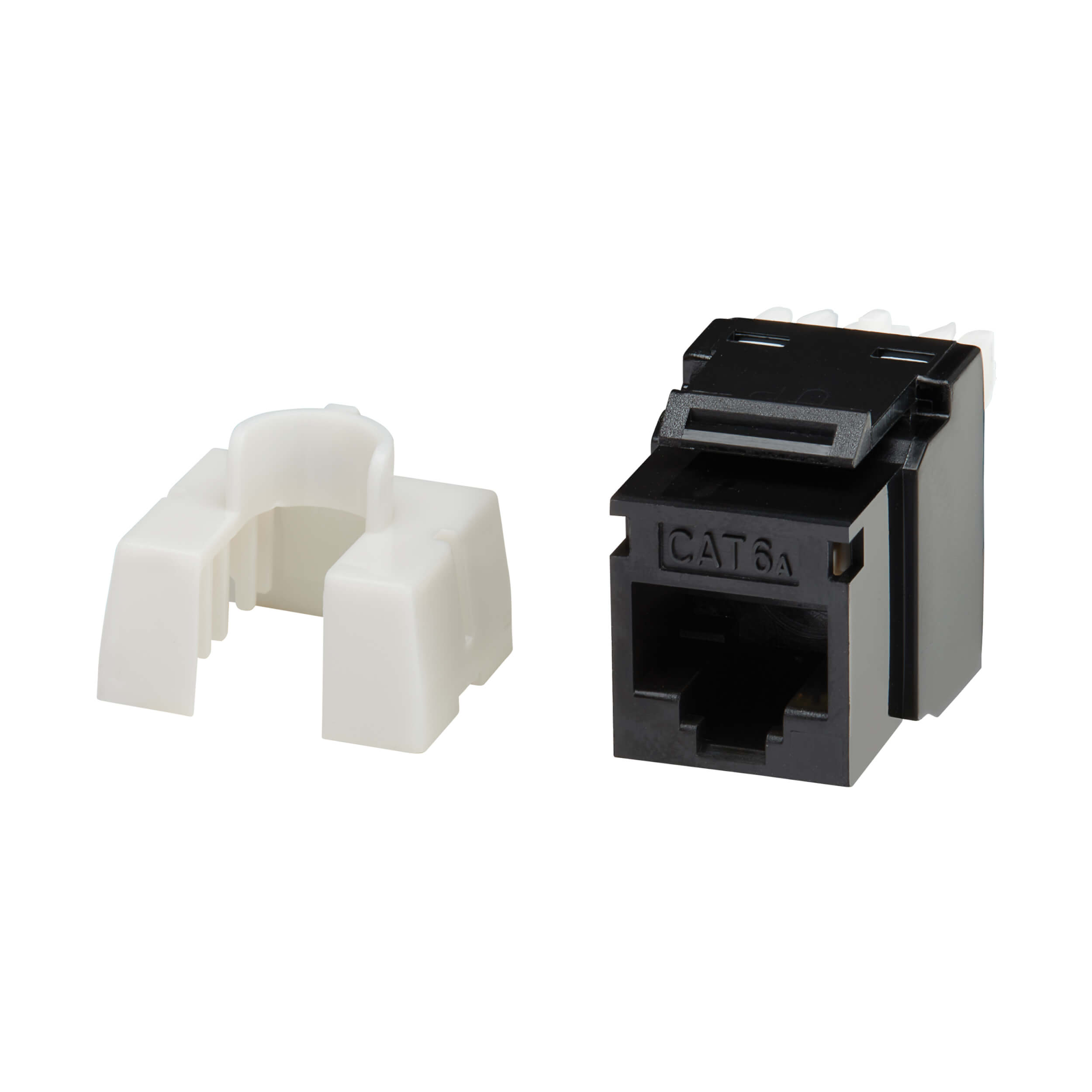 Cat6a Keystone Jack, 4PPoE, 110 Krone, RJ45, Black, 10PK, TAA | Eaton