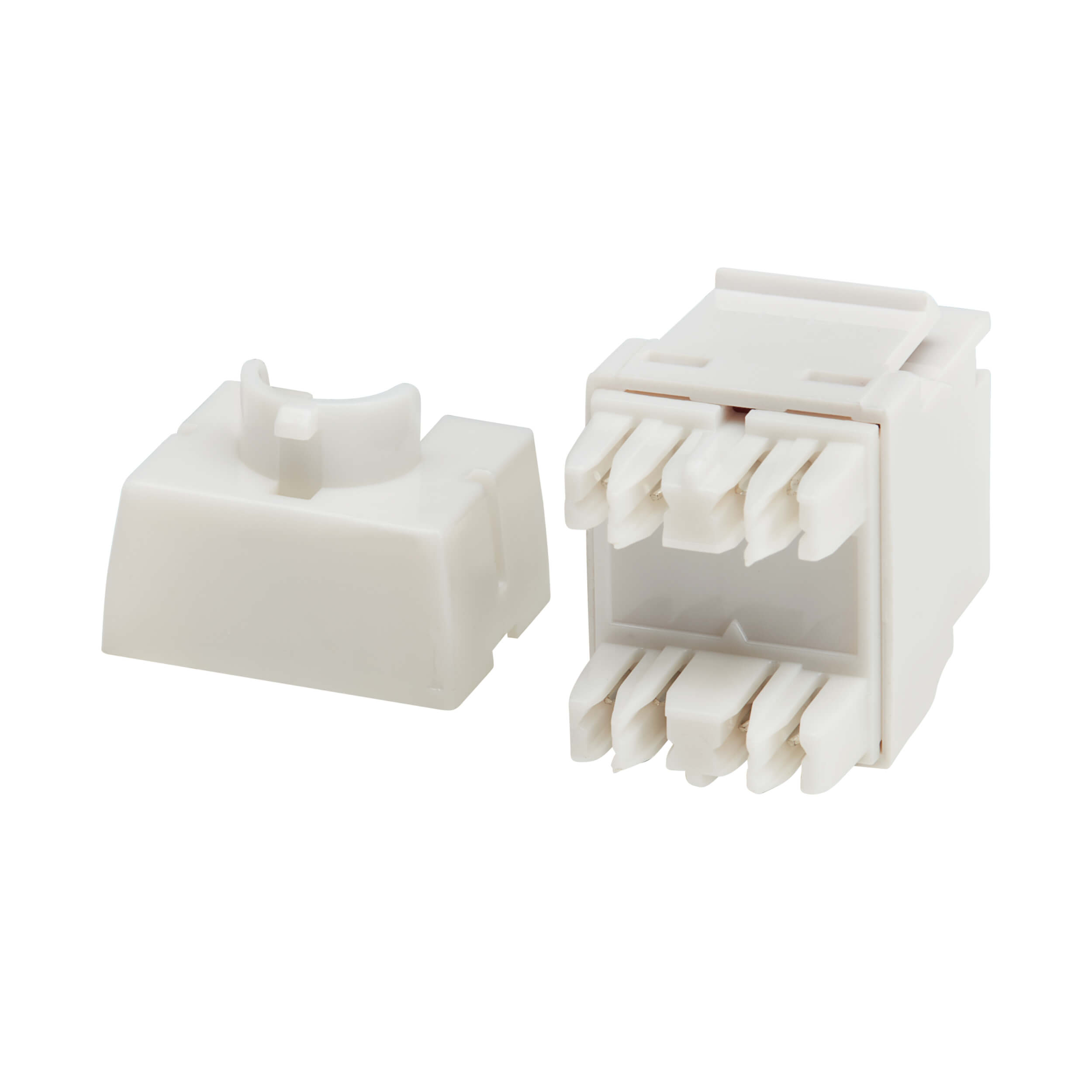 Cat6a Keystone Jack, 4PPoE, 110 Krone, RJ45, White, 25PK, TAA | Eaton