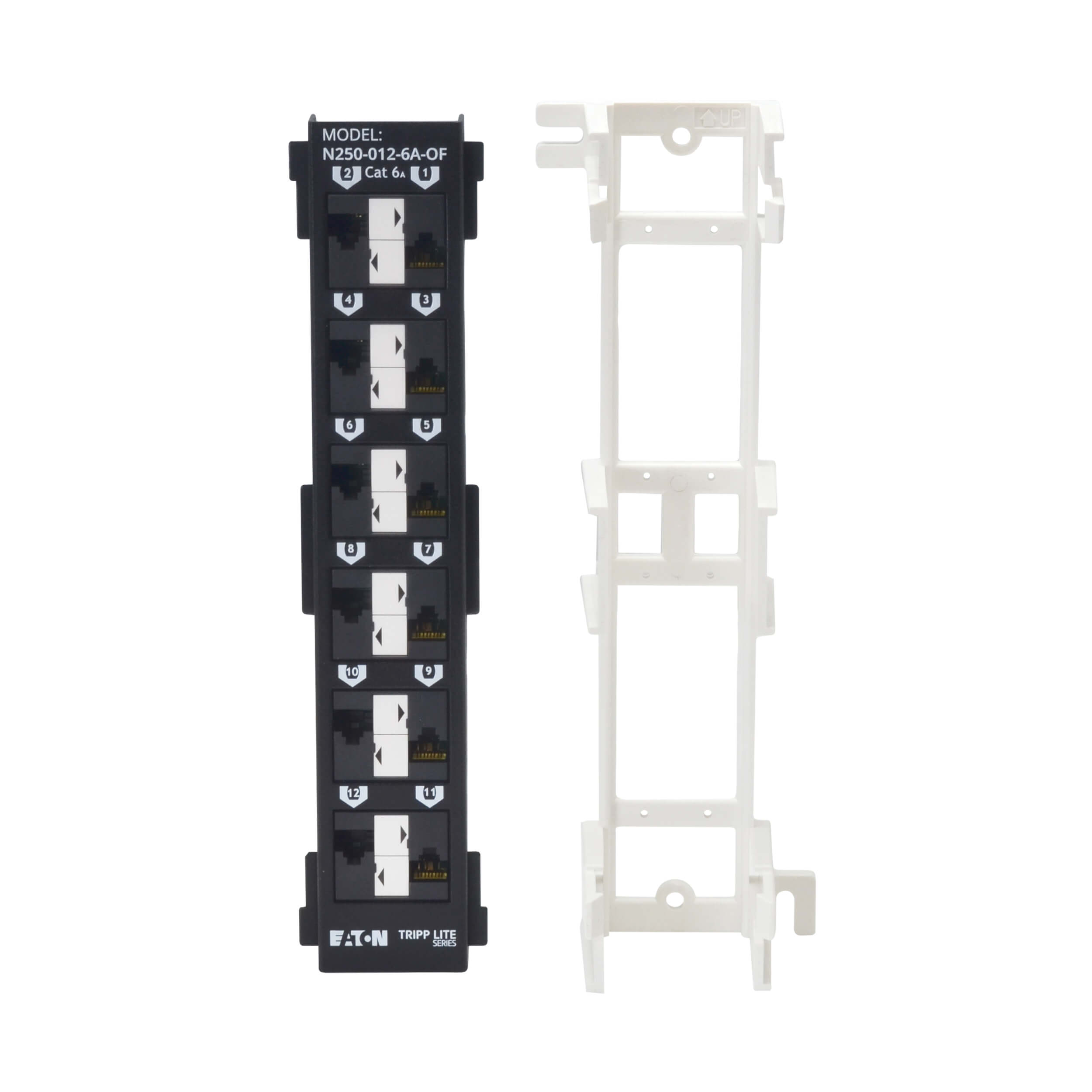 12-Port Cat6a Patch Panel, PoE, Wall-Mount, Offset Ports | Eaton