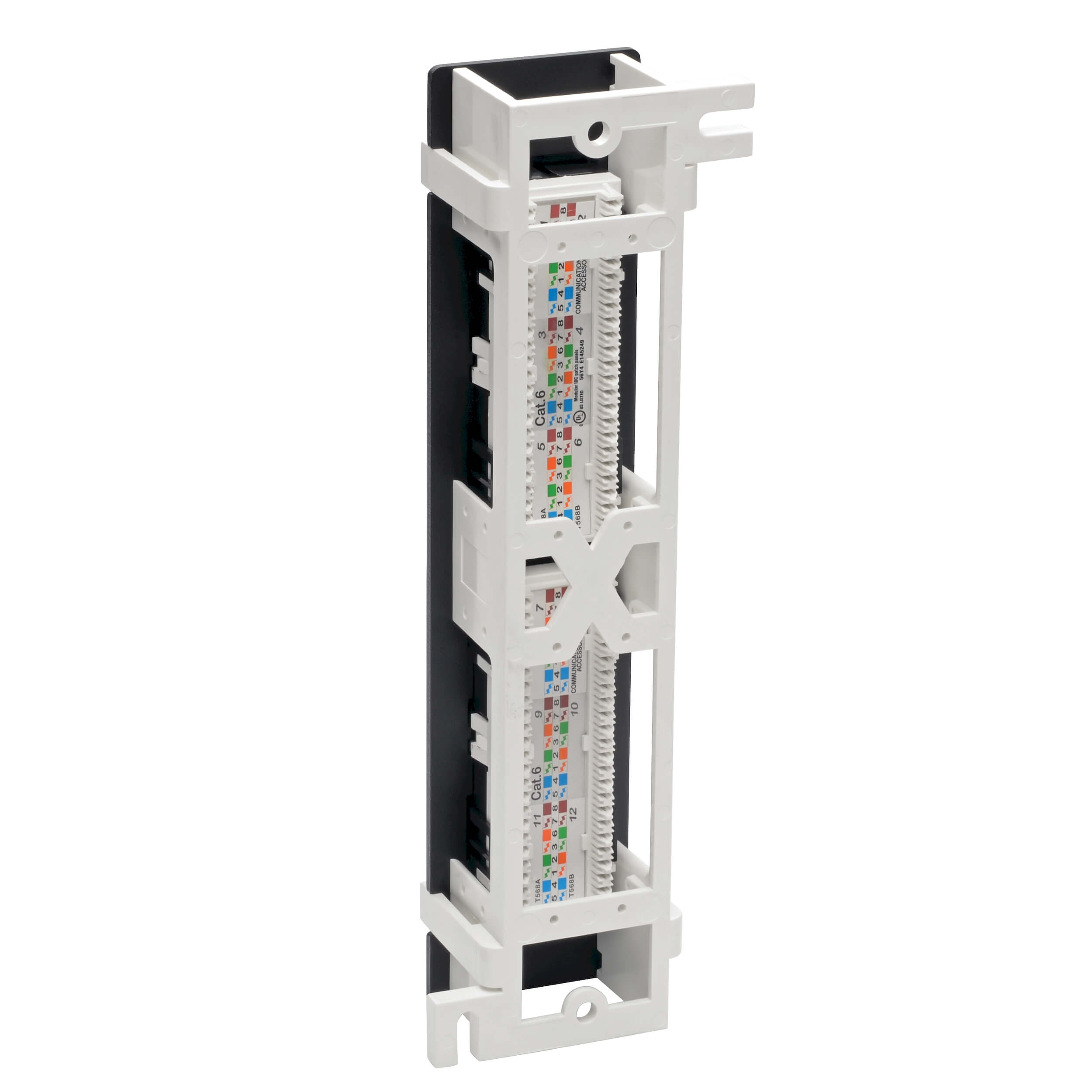 PoE Patch Panel, 12-Port Vertical Wall-Mount, Cat5/Cat6, TAA | Eaton