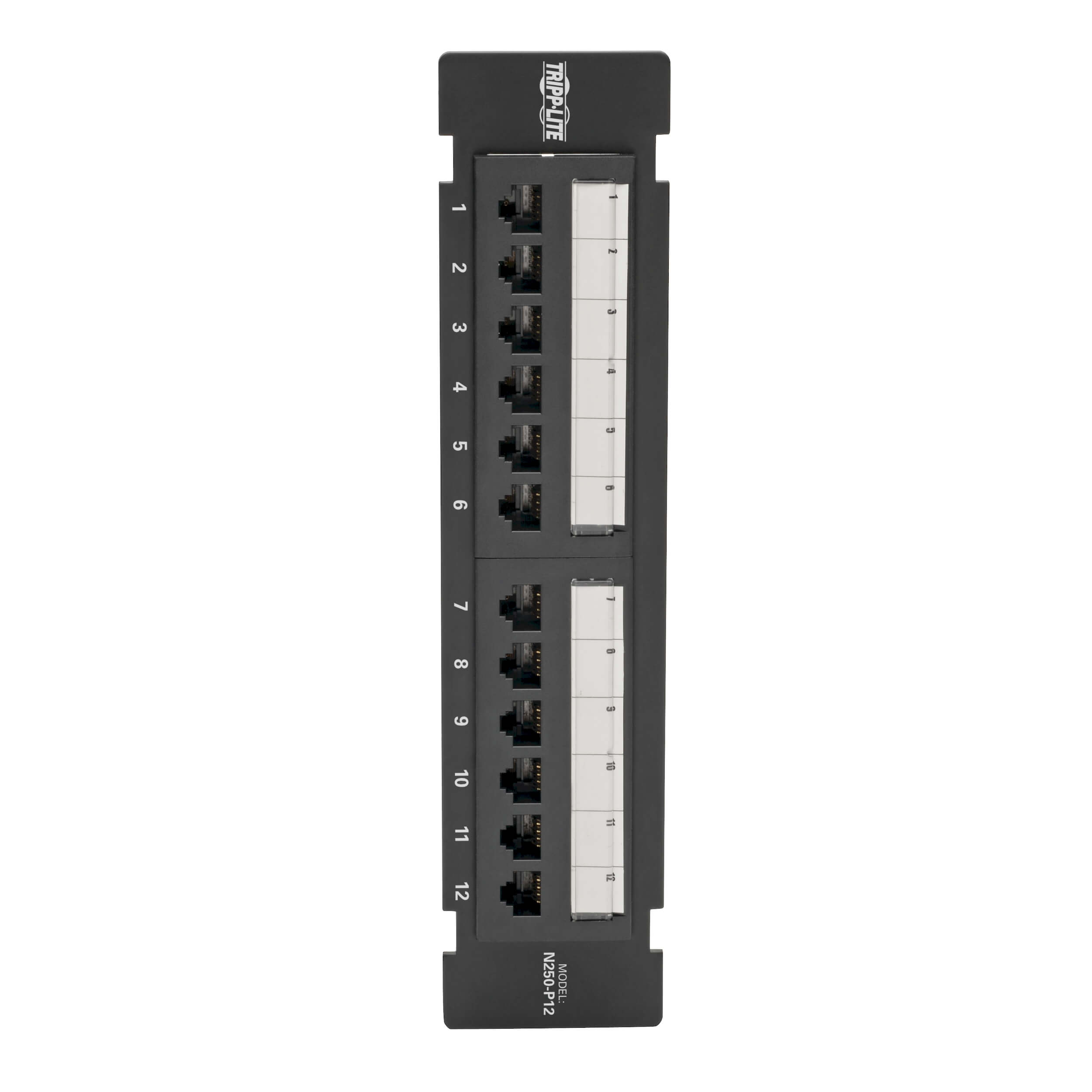 PoE Patch Panel, 12-Port Vertical Wall-Mount, Cat5/Cat6, TAA | Eaton