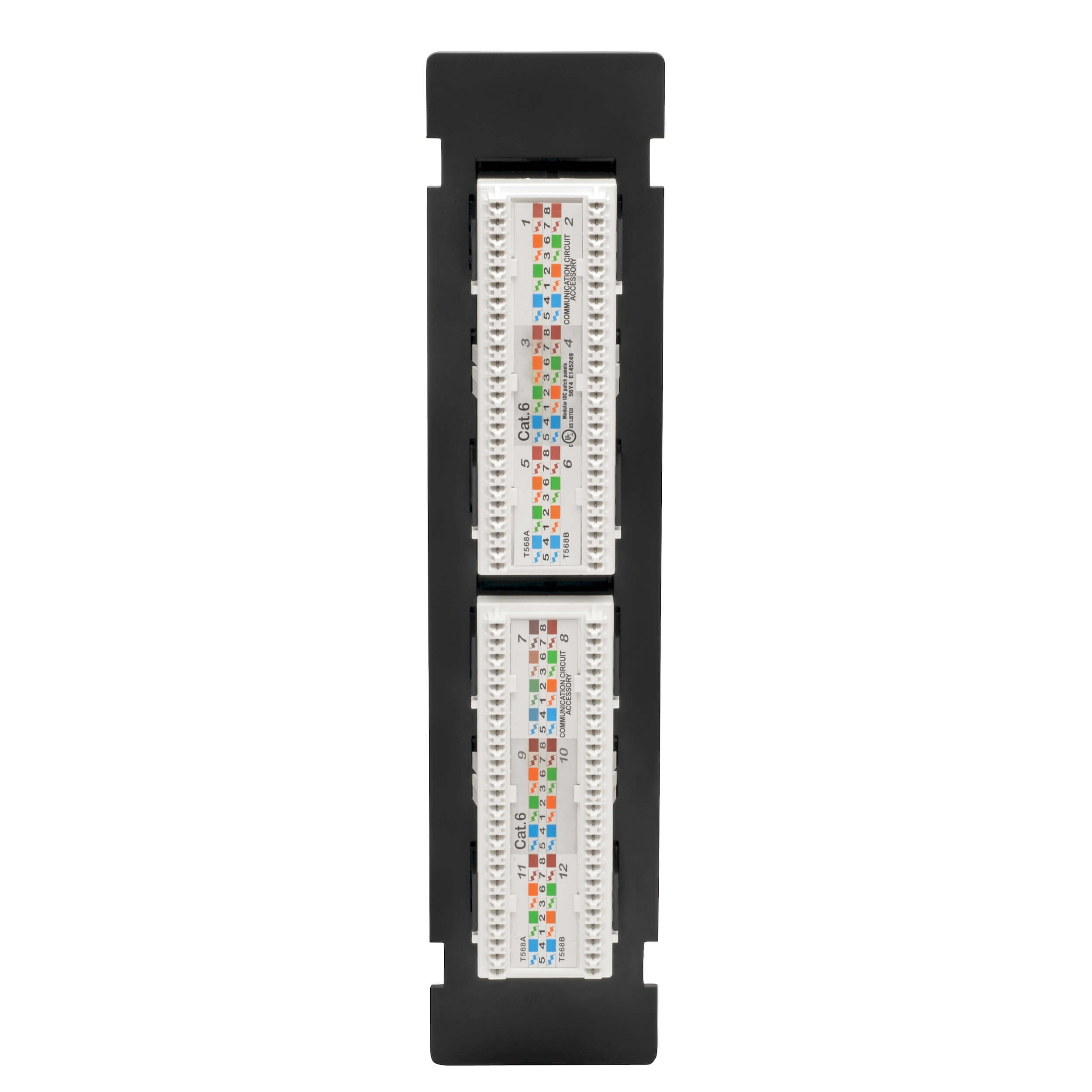 PoE Patch Panel, 12-Port Vertical Wall-Mount, Cat5/Cat6, TAA | Eaton