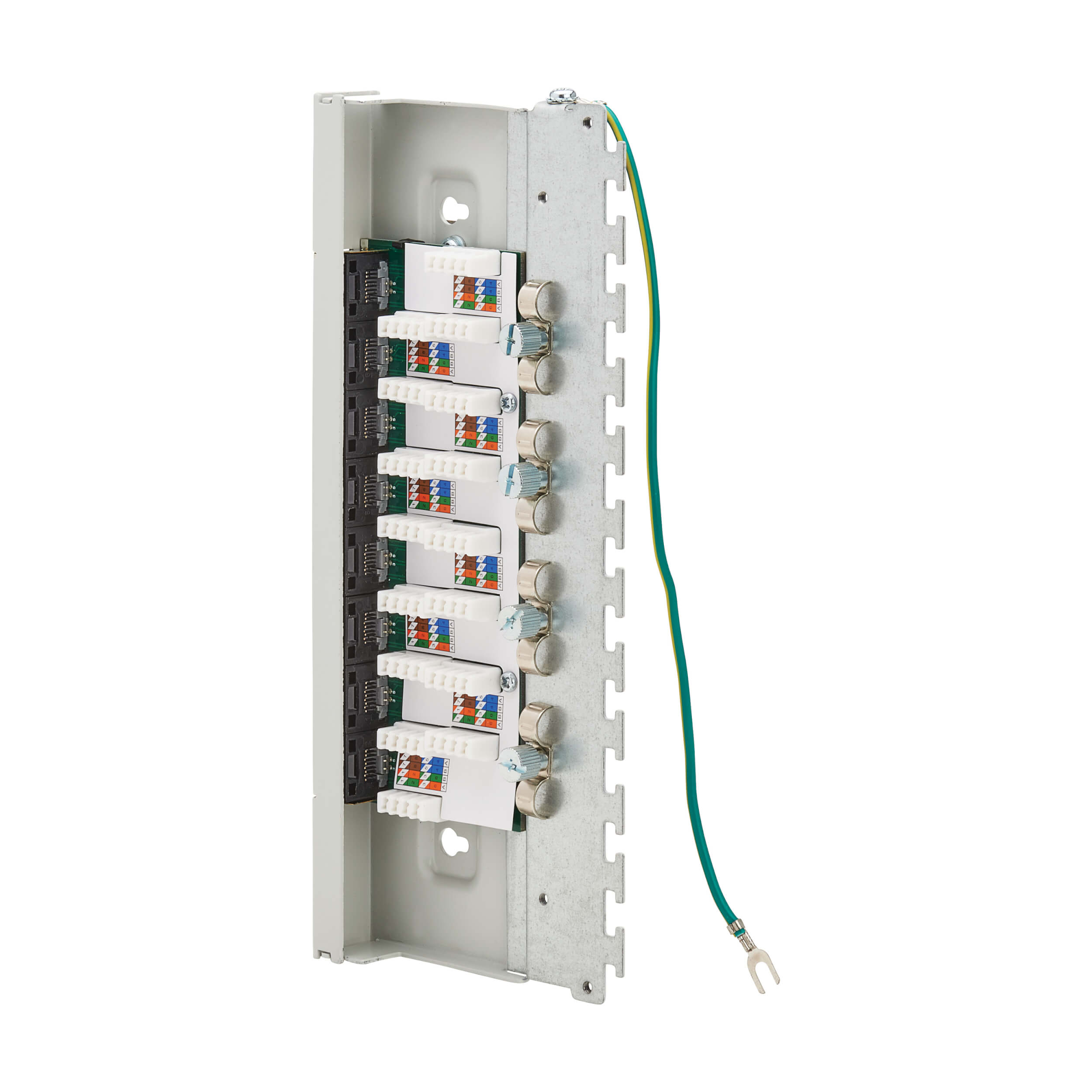 8-Port Cat6a Patch Panel, DIN Mount, Desktop, 110/Krone | Eaton