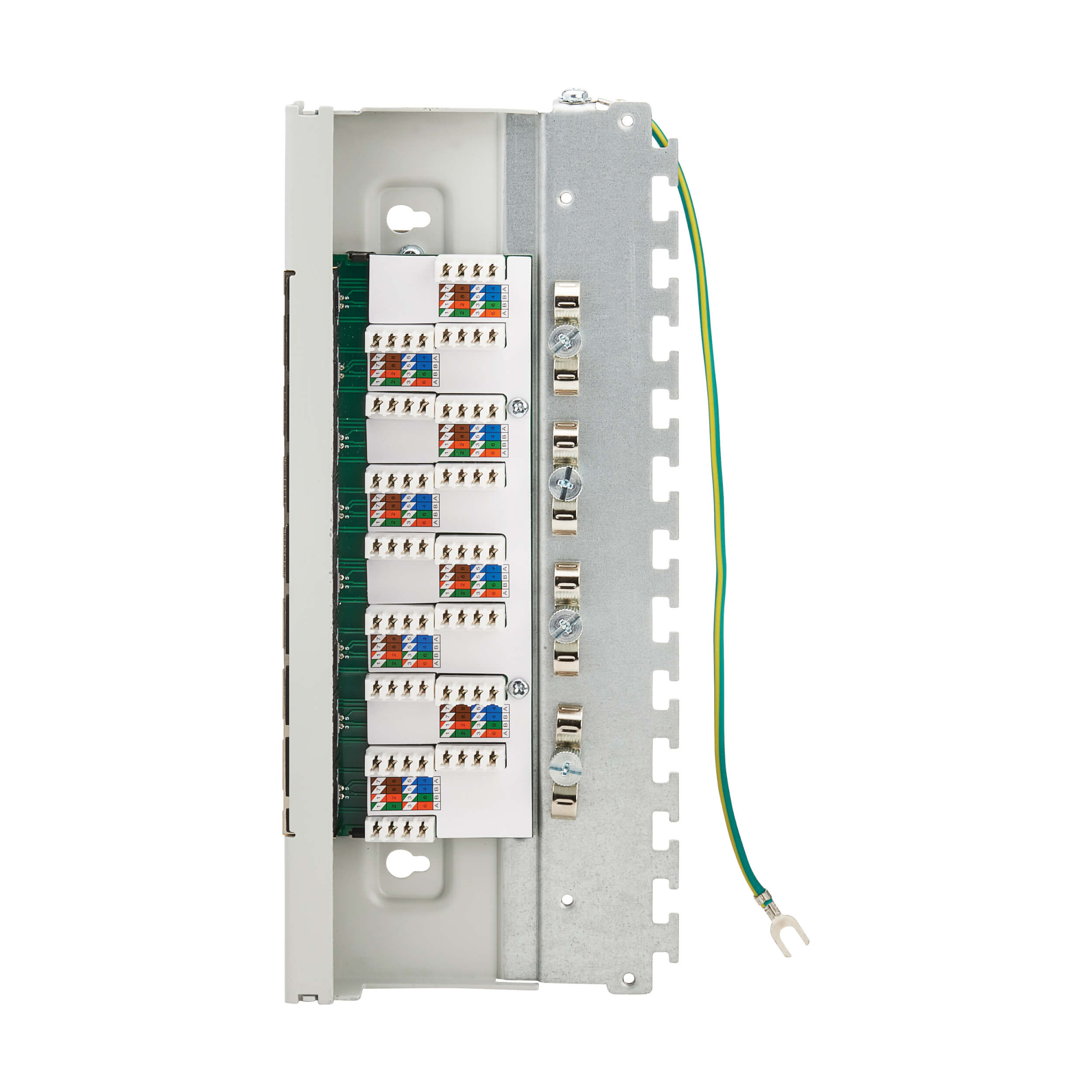 8-Port Cat6a Patch Panel, DIN Mount, Desktop, 110/Krone | Eaton