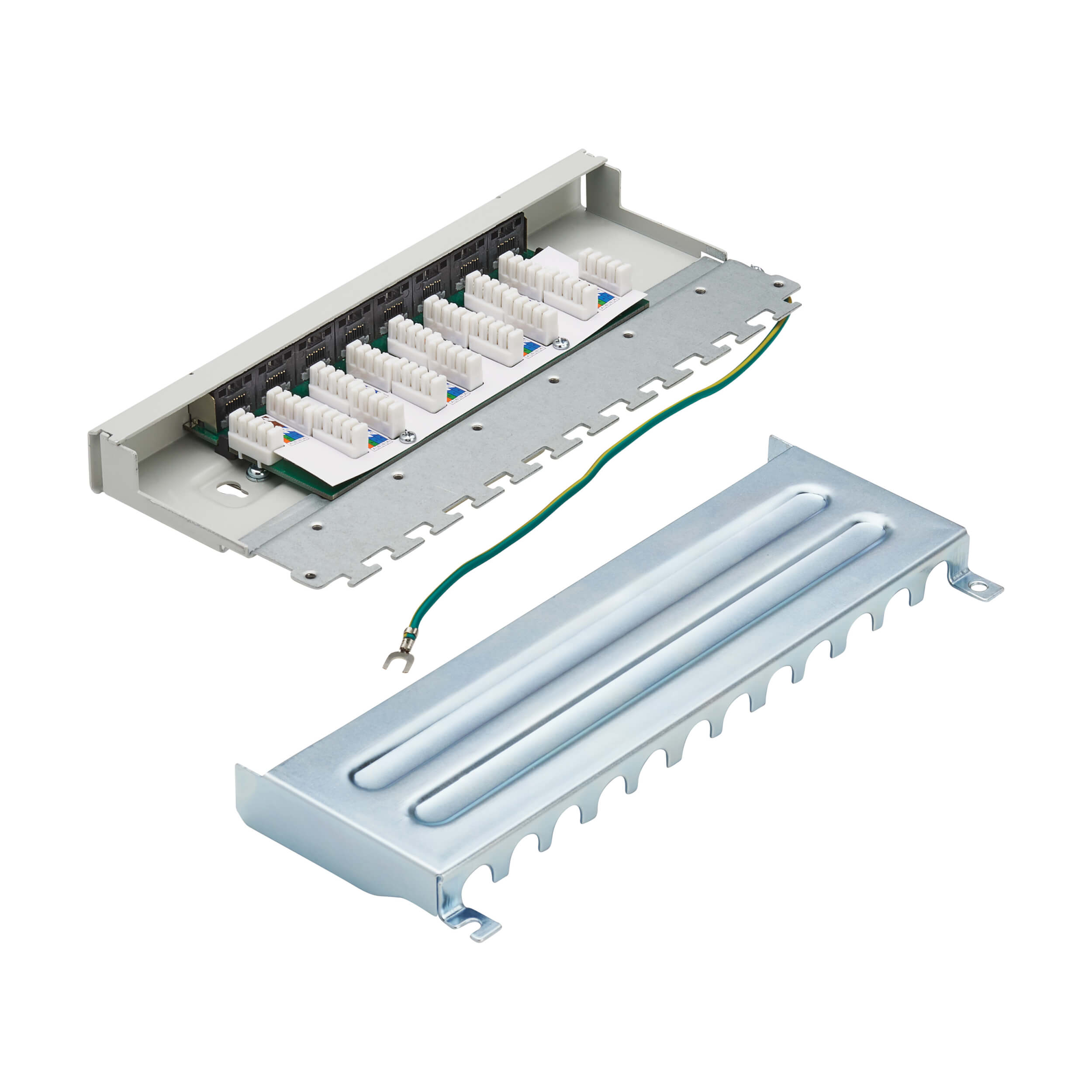 8-Port Cat6a Patch Panel, DIN Mount, Desktop, 110/Krone | Eaton