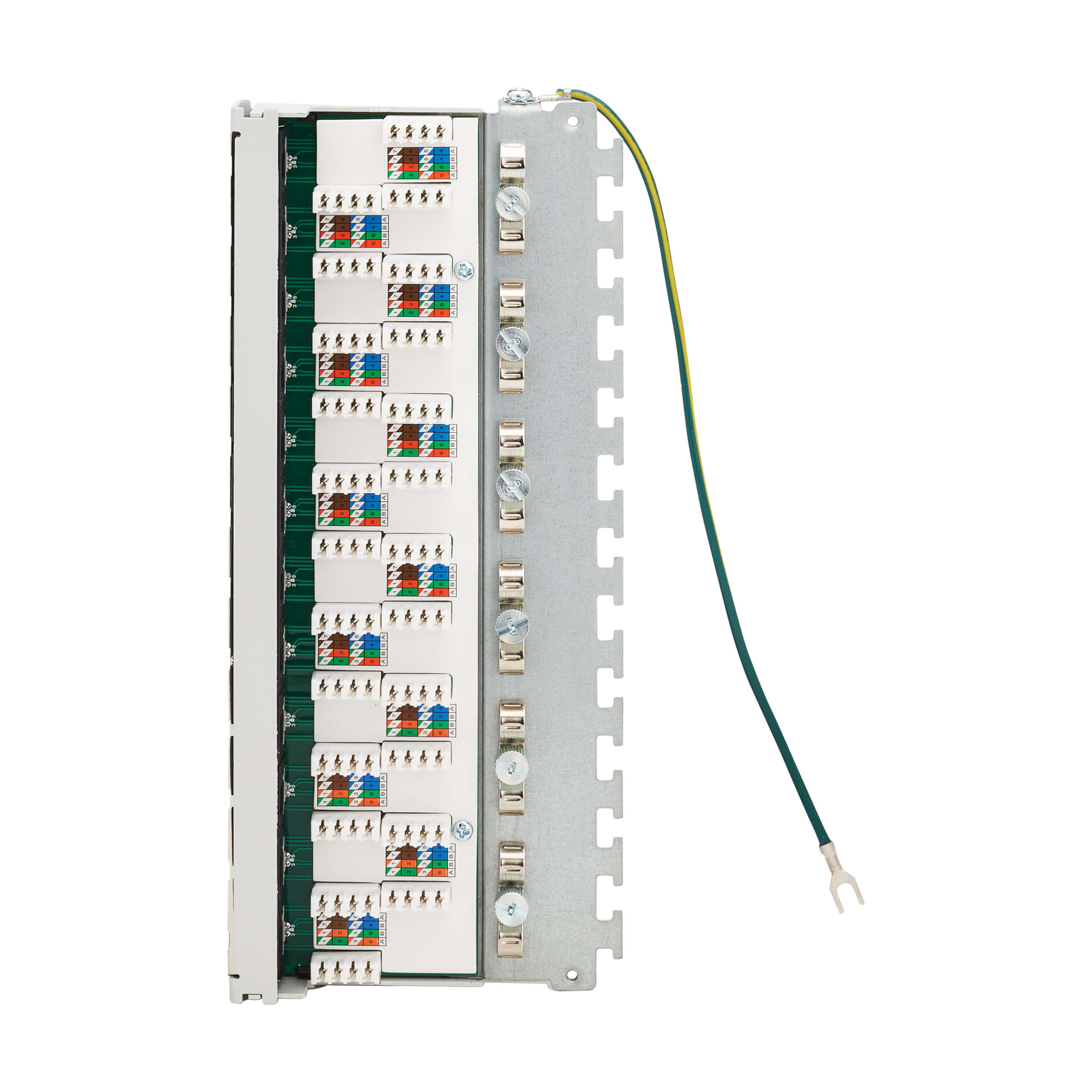 12-Port Cat6a Patch Panel, DIN Mount, Wall-Mount, 110/Krone | Eaton