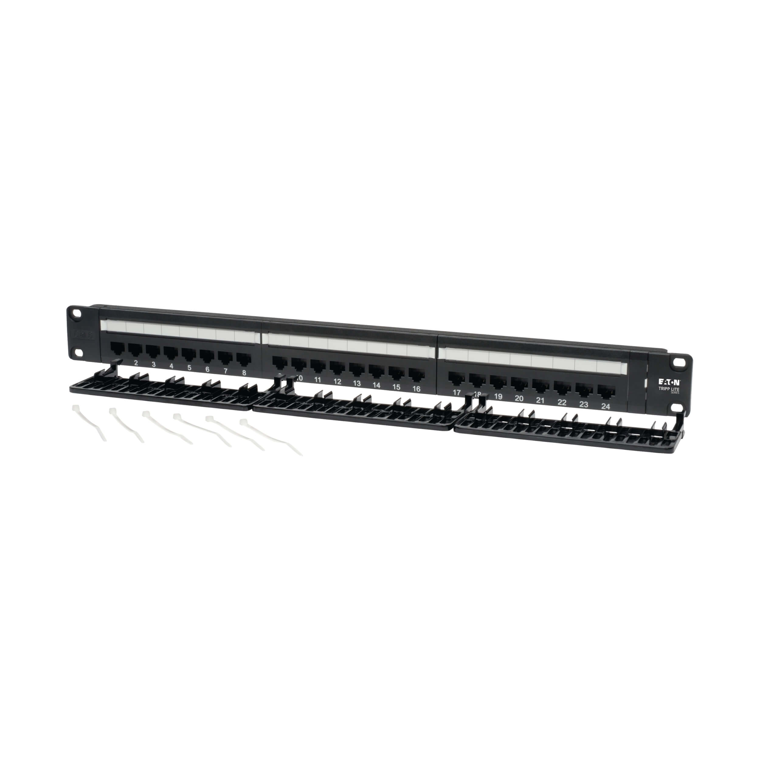 24-Port 1U Rack-Mount Cat6 Cat5 110 Patch Panel, RJ45 | Eaton
