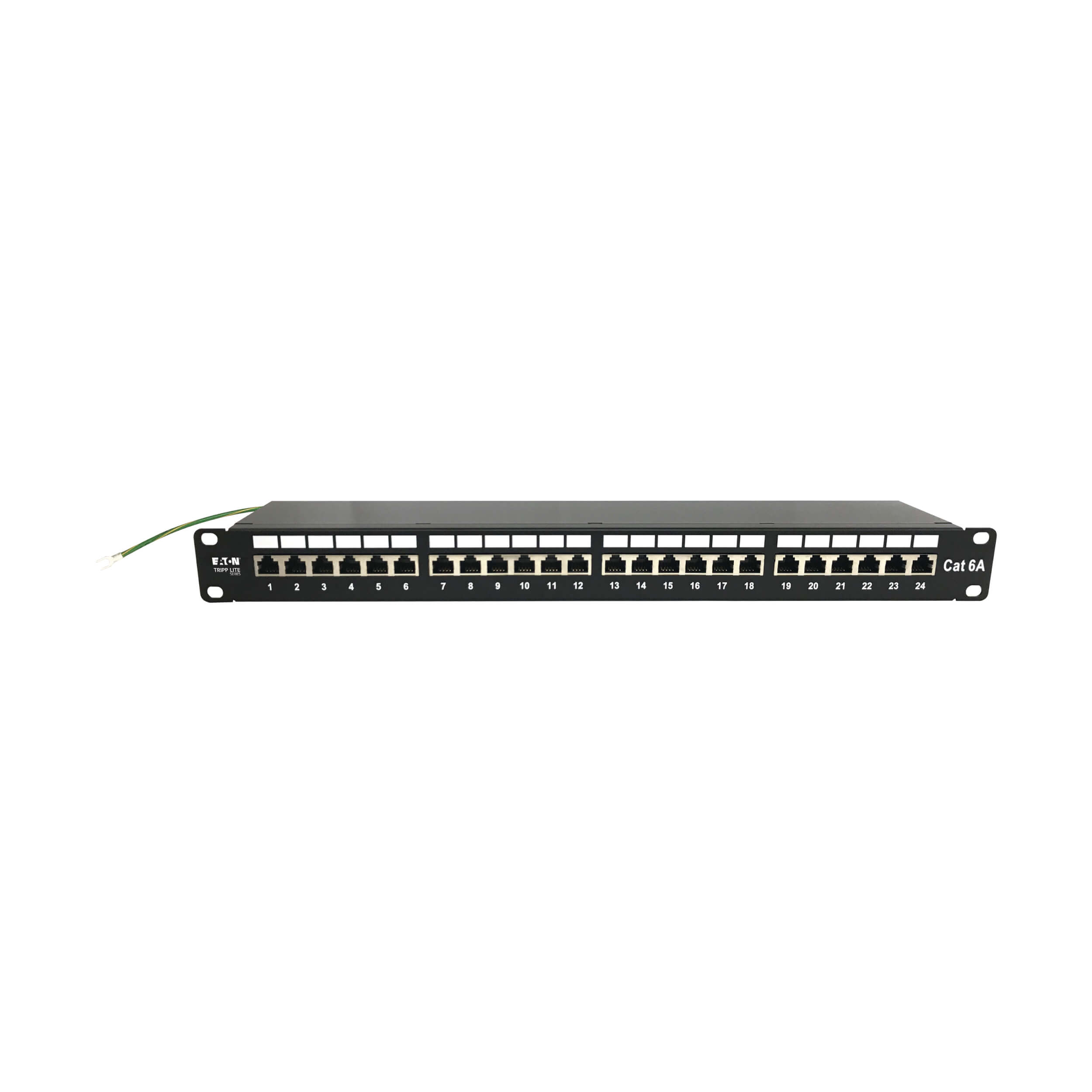 24-Port Cat6a Shielded Patch Panel, 110 Punchdown, 1U, TAA | Eaton