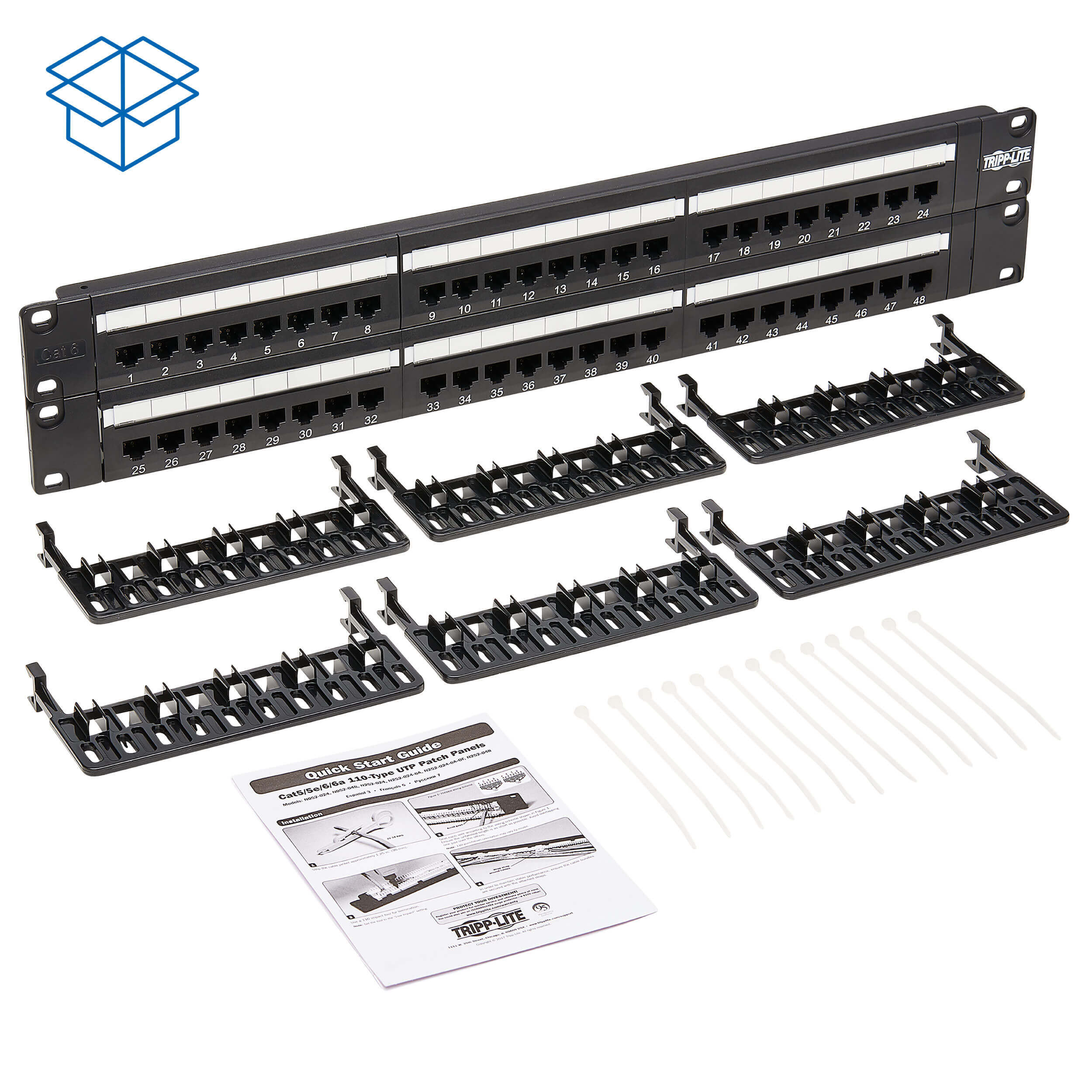 48-Port 1U Rack-Mount Cat6 Cat5 110 Patch Panel, RJ45 | Eaton