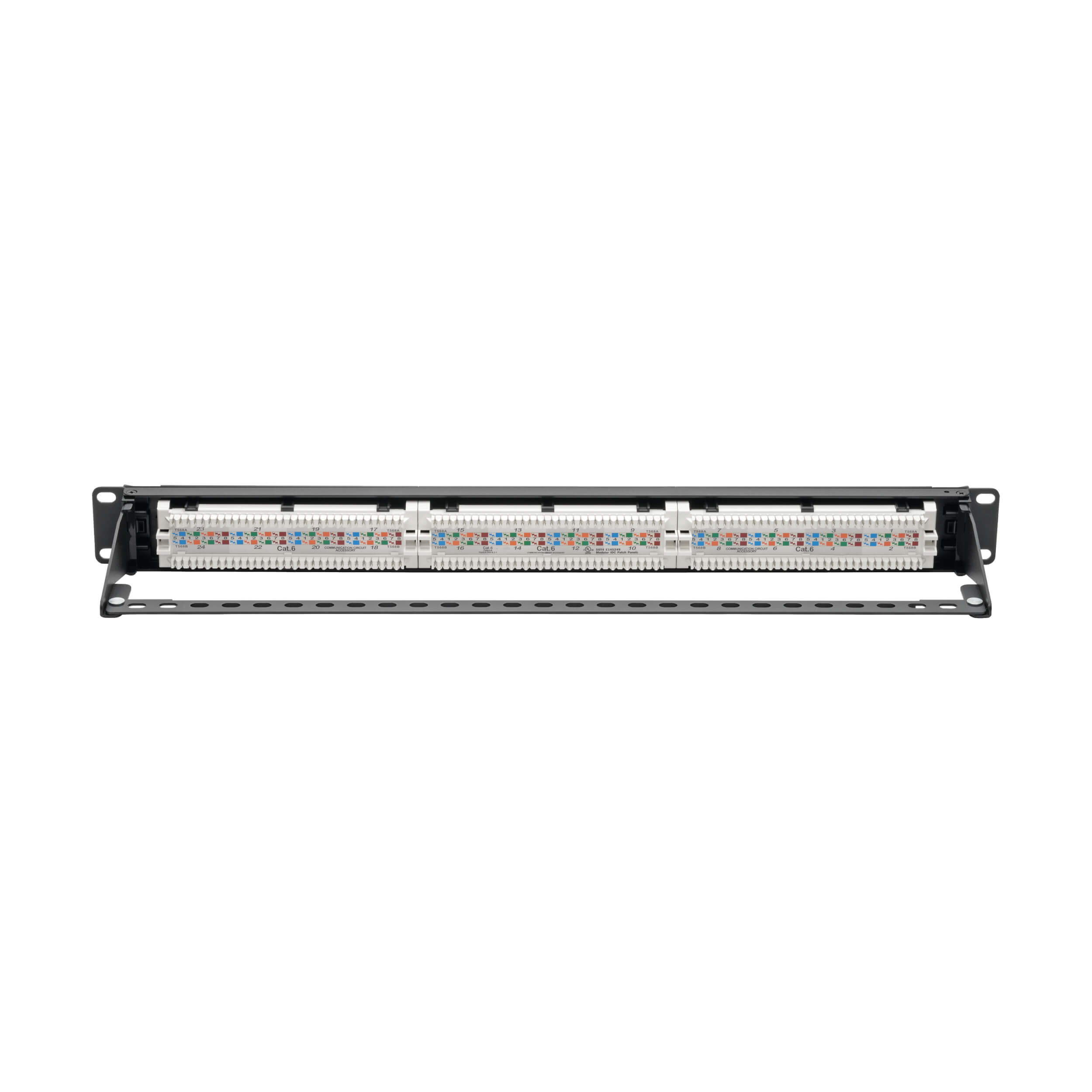 24-Port Rack-Mount Patch Panel, 1U,Cat5/Cat6, 568B, TAA | Eaton