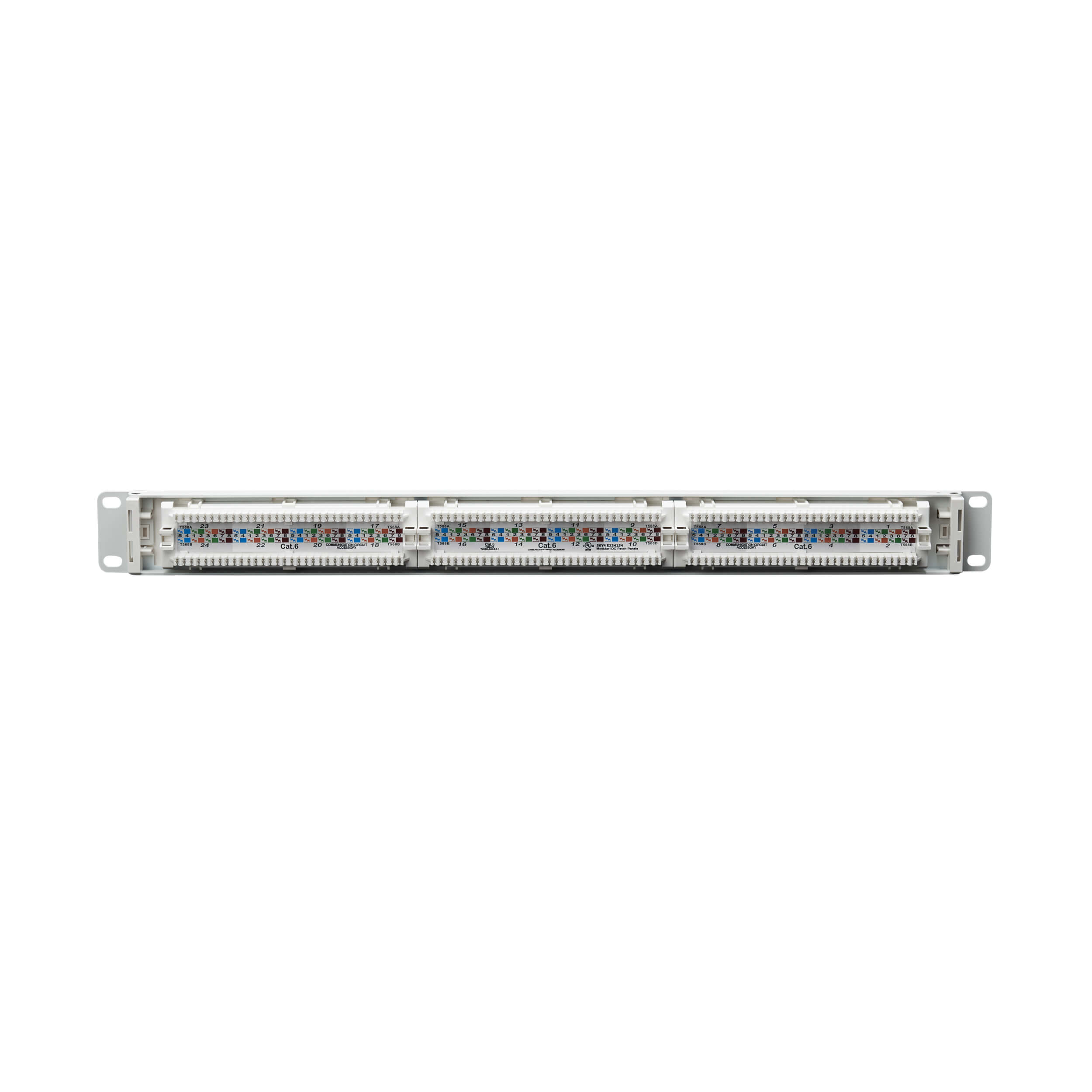24-Port Cat6 Patch Panel, 4PPoE, 110 Krone, RJ45, 1U, White, TAA | Eaton
