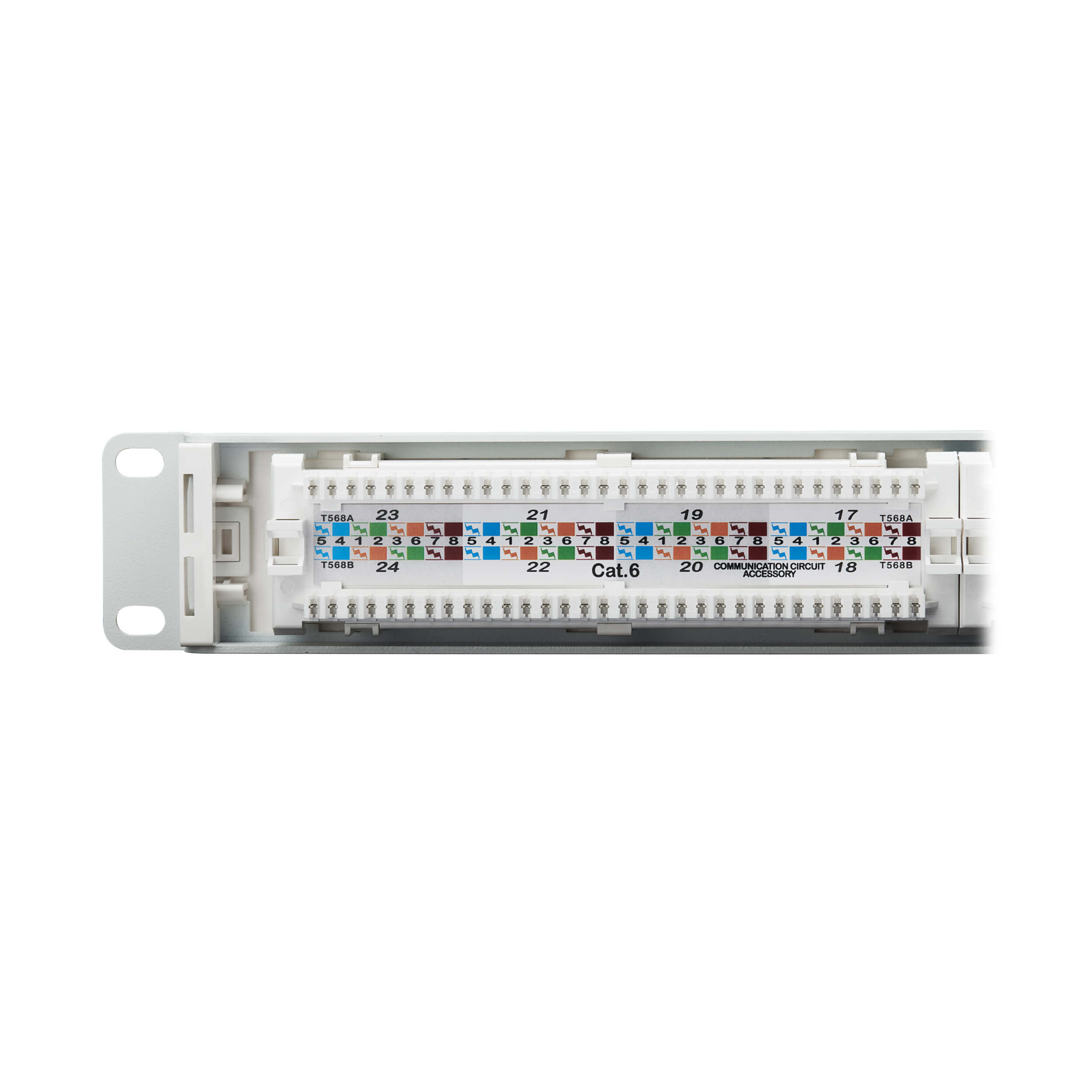 24-Port Cat6 Patch Panel, 4PPoE, 110 Krone, RJ45, 1U, White, TAA | Eaton