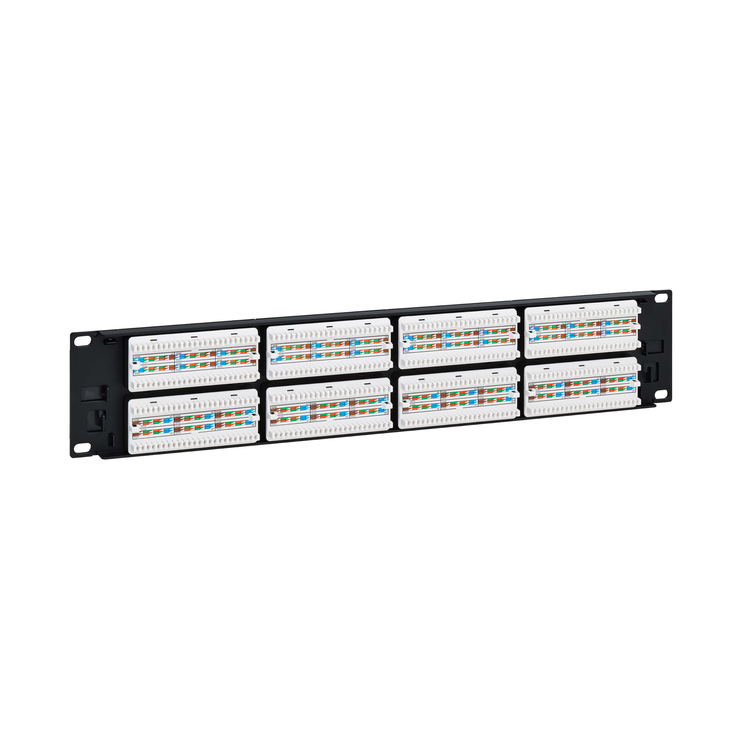 48-Port Cat6 Patch Panel, 4PPoE, 110 Krone, RJ45, 2U, Black, TAA | Eaton