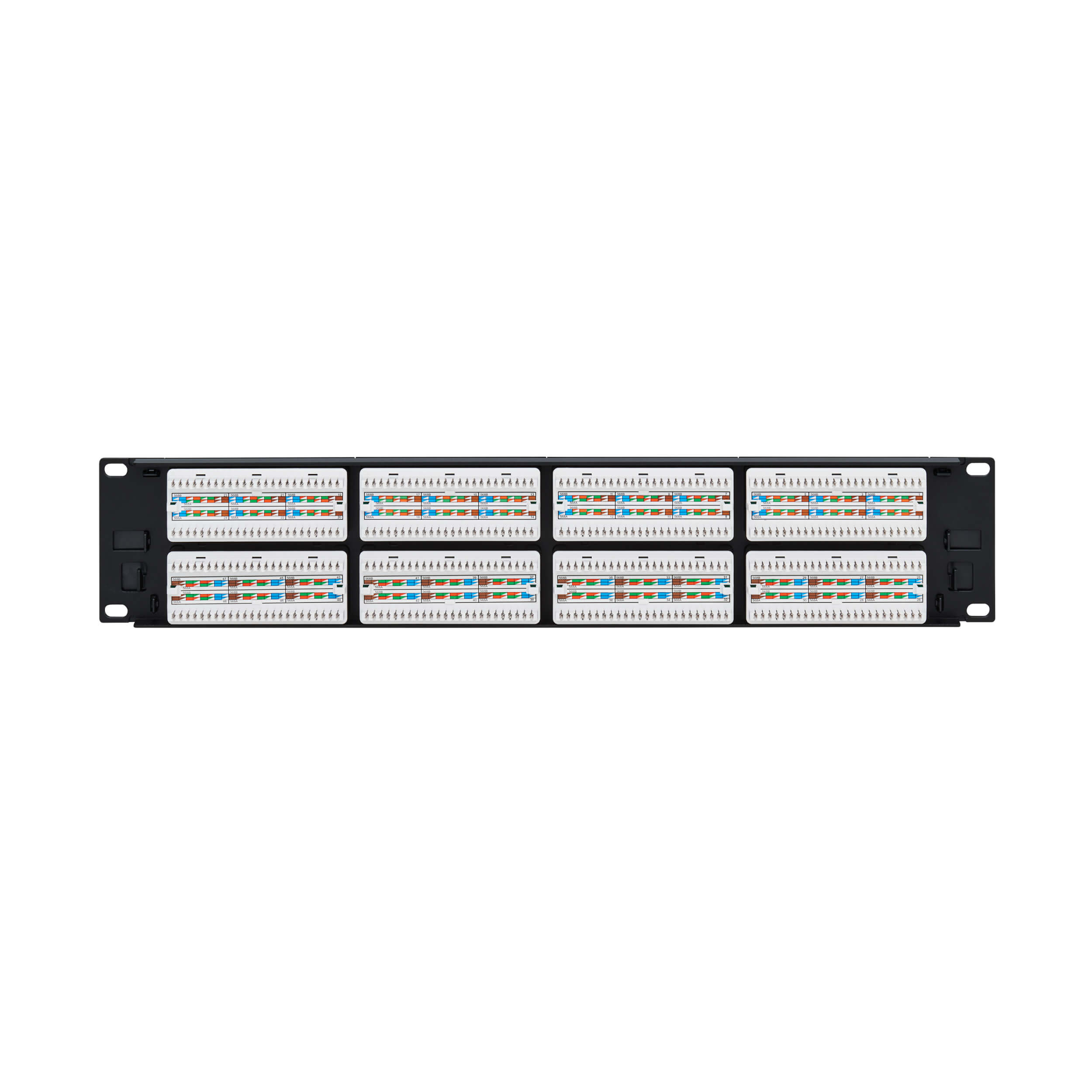 48-Port Cat6 Patch Panel, 4PPoE, 110 Krone, RJ45, 2U, Black, TAA | Eaton