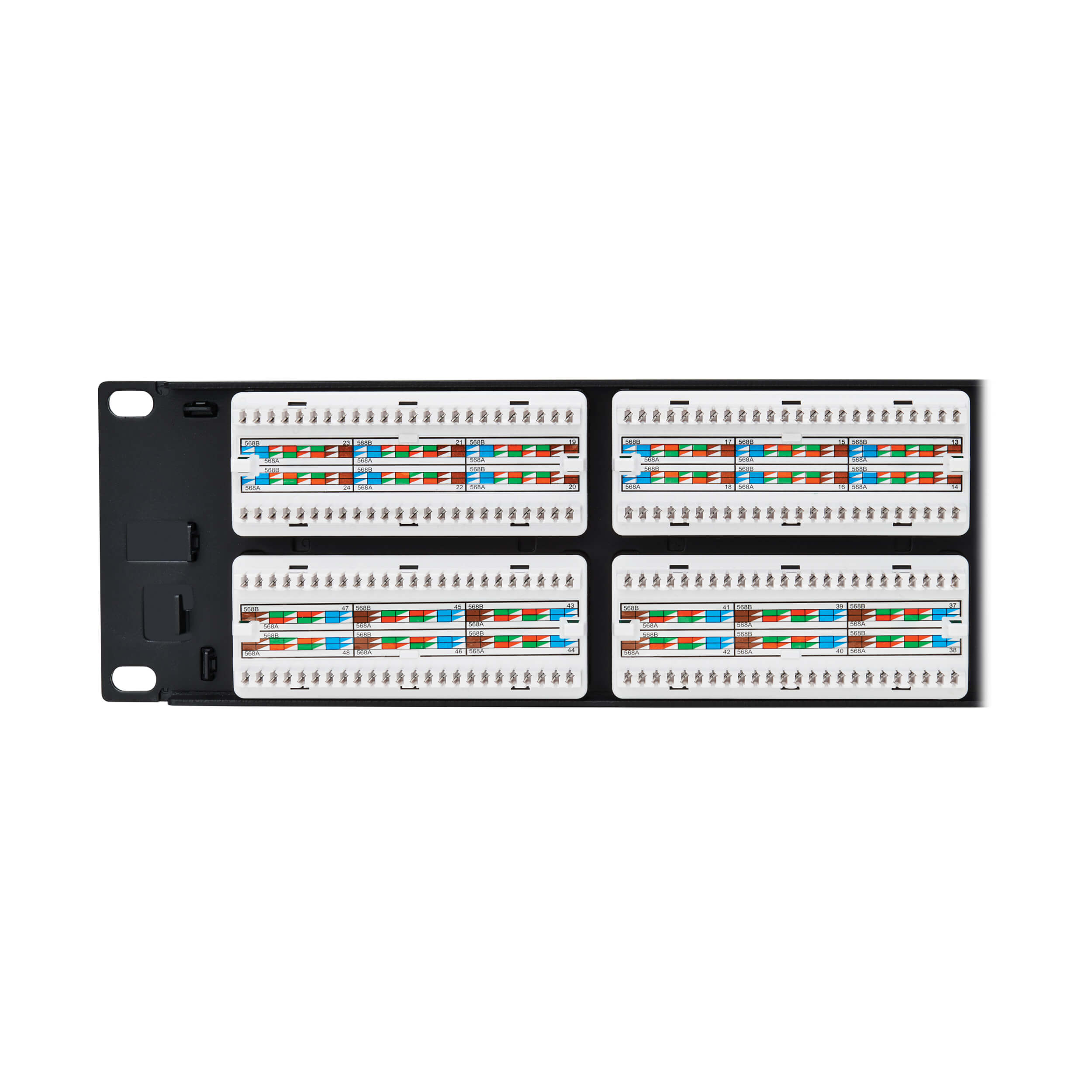 48-Port Cat6 Patch Panel, 4PPoE, 110 Krone, RJ45, 2U, Black, TAA | Eaton