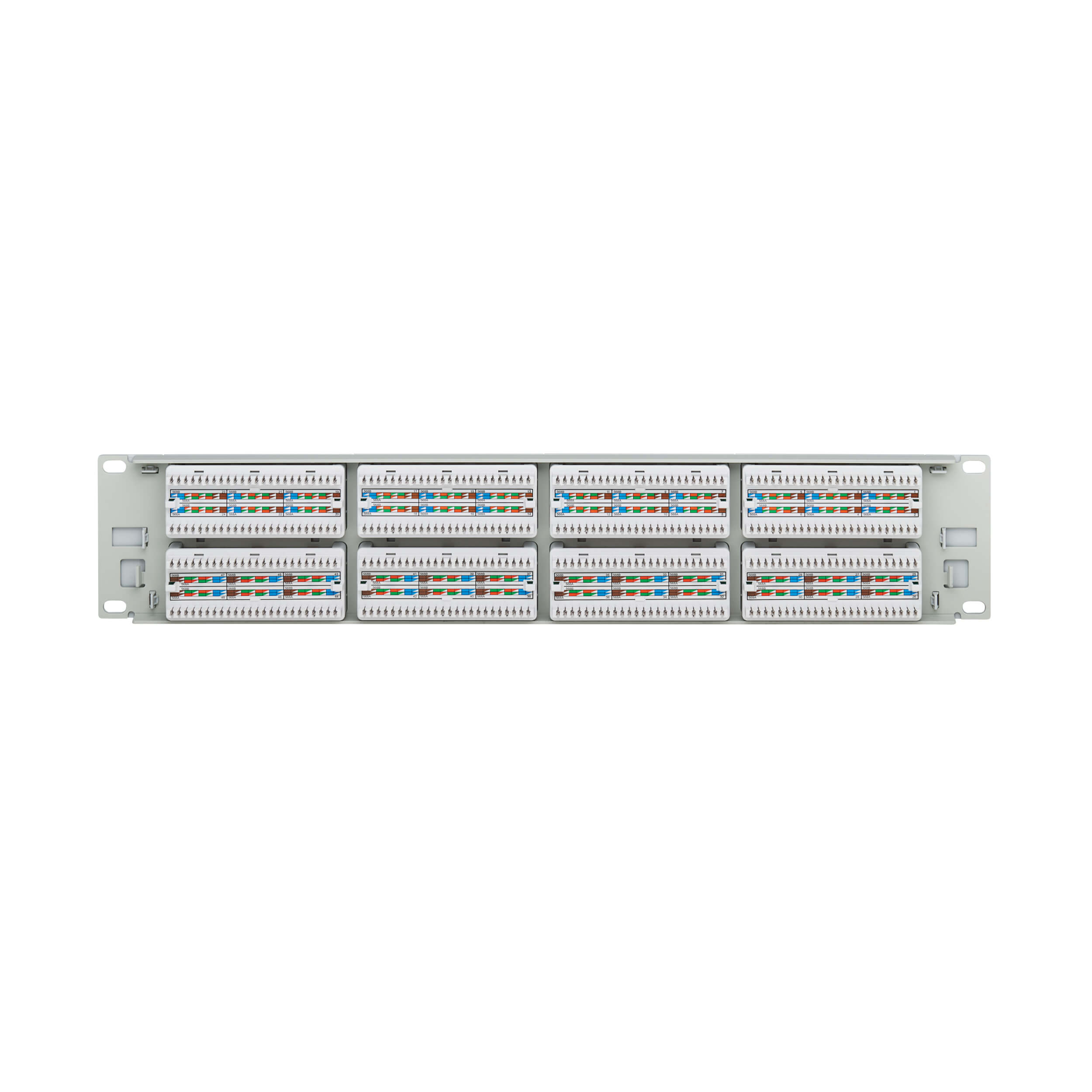 48-Port Cat6 Patch Panel, 4PPoE, 110 Krone, RJ45, 2U, White, TAA | Eaton