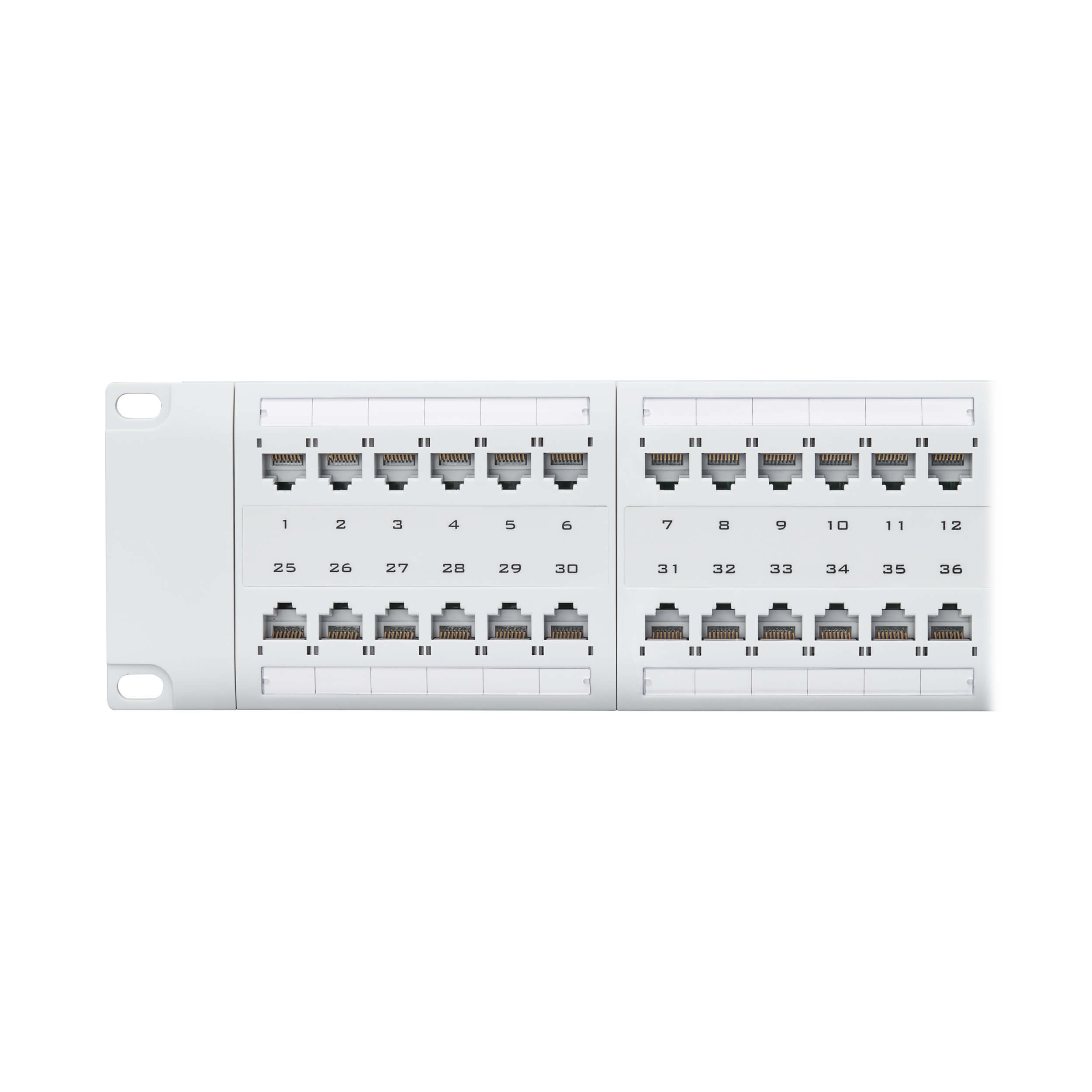 48-Port Cat6 Patch Panel, 4PPoE, 110 Krone, RJ45, 2U, White, TAA | Eaton