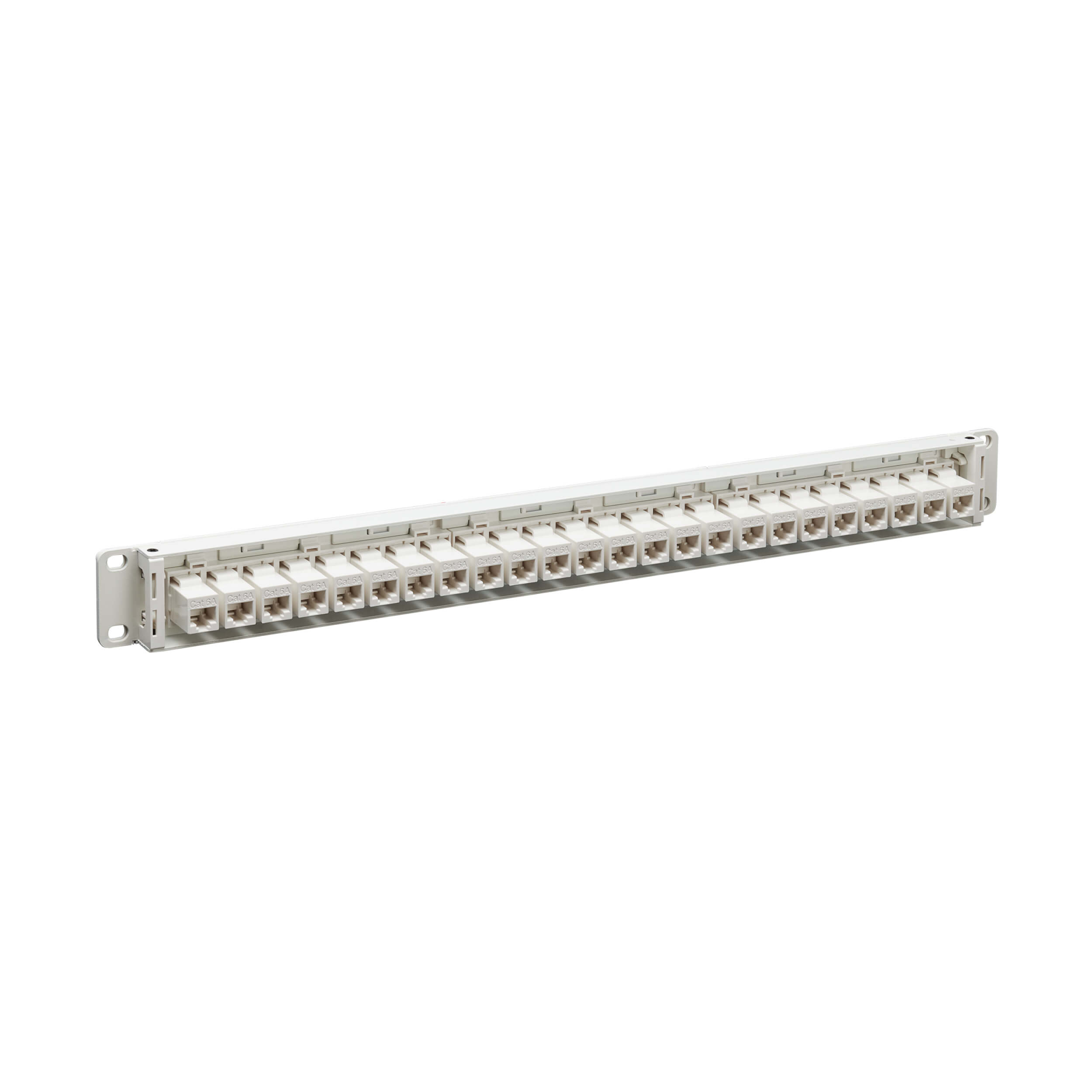 24-Port Cat6a Feedthrough Patch Panel, RJ45, 1U, White, TAA | Eaton