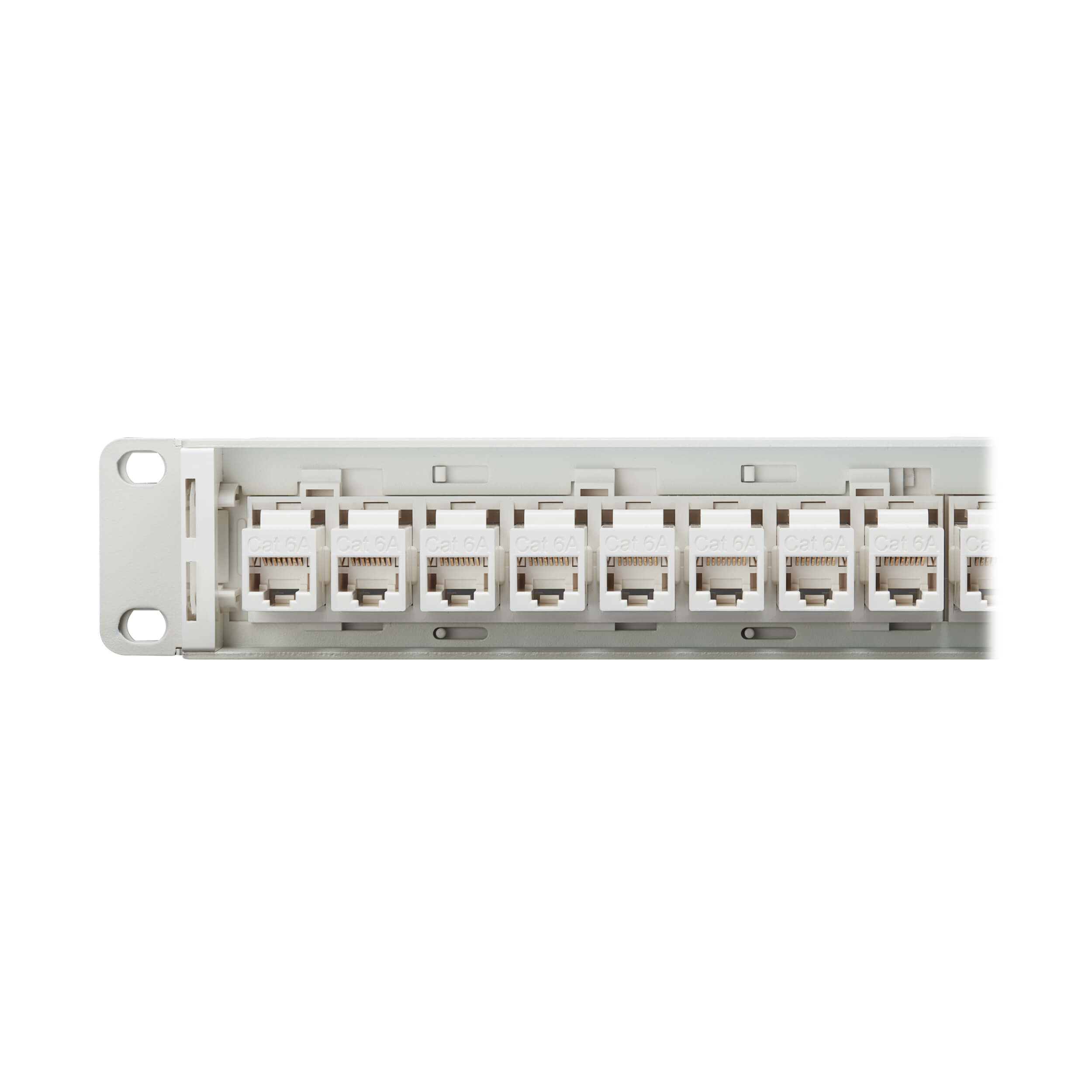 24-Port Cat6a Feedthrough Patch Panel, RJ45, 1U, White, TAA | Eaton