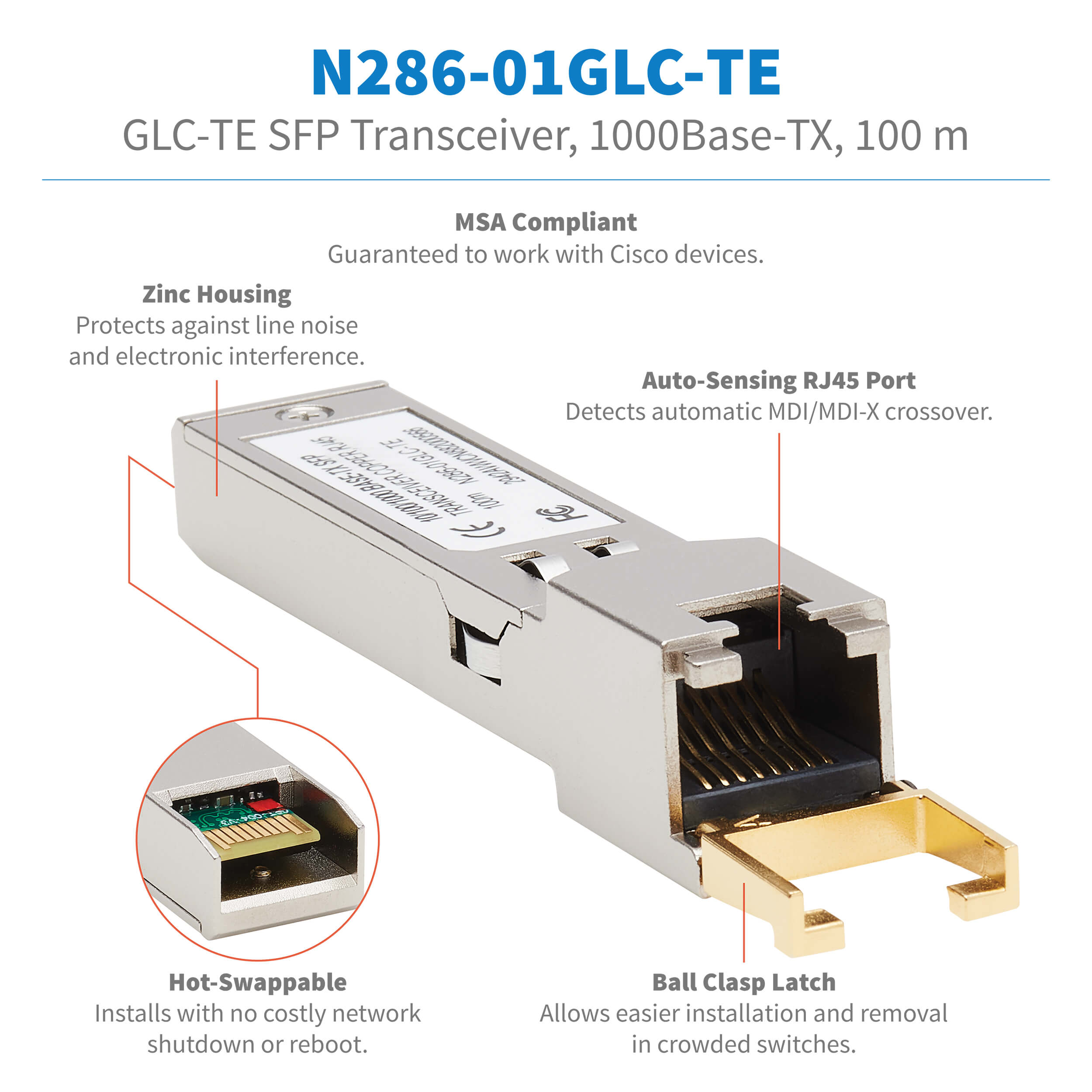 Gigabit RJ45 Copper SFP Transceiver Module | Eaton