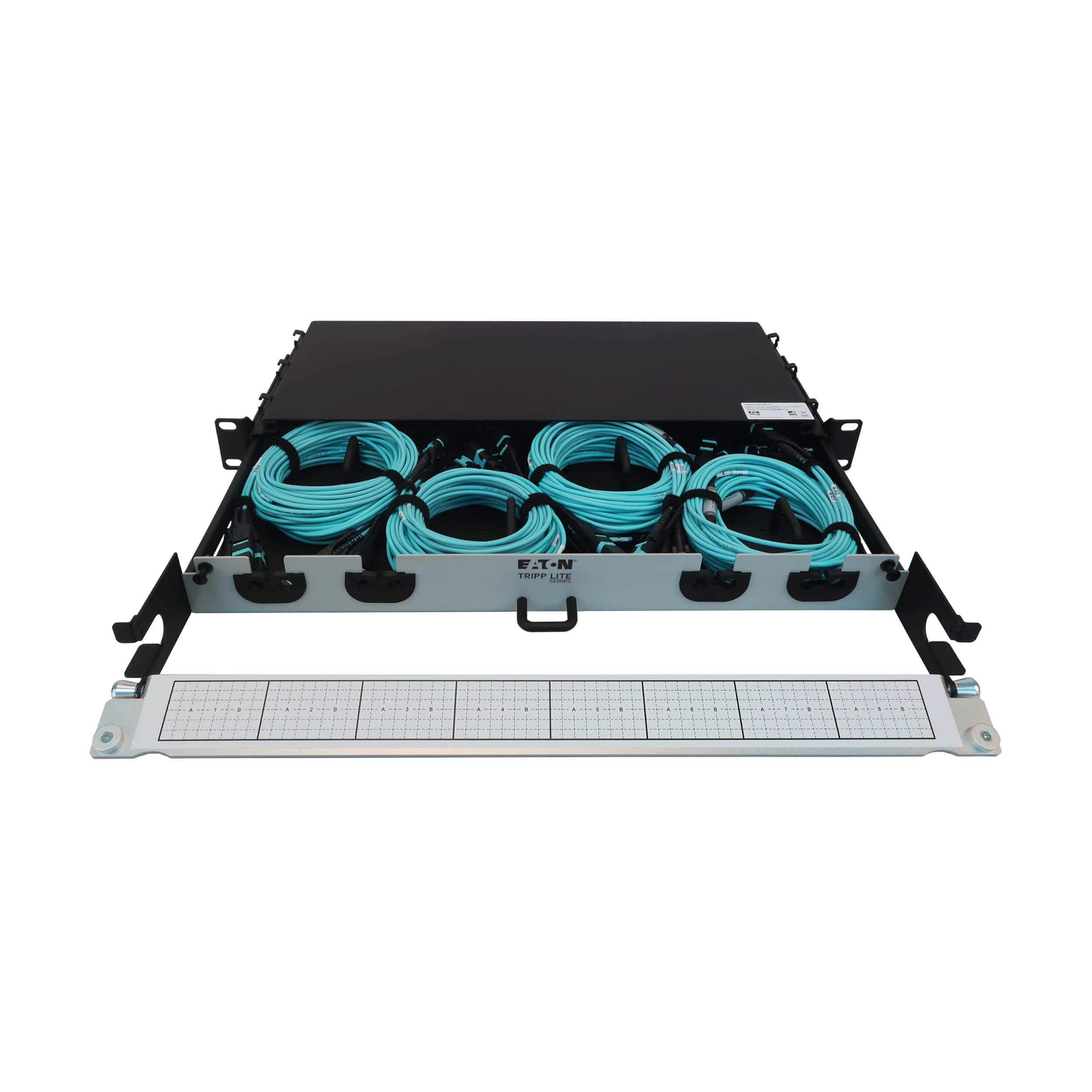 1U Preloaded Fiber Panel, MTP/MPO to MTP/MPO, 24F, OM4, 10M | Eaton